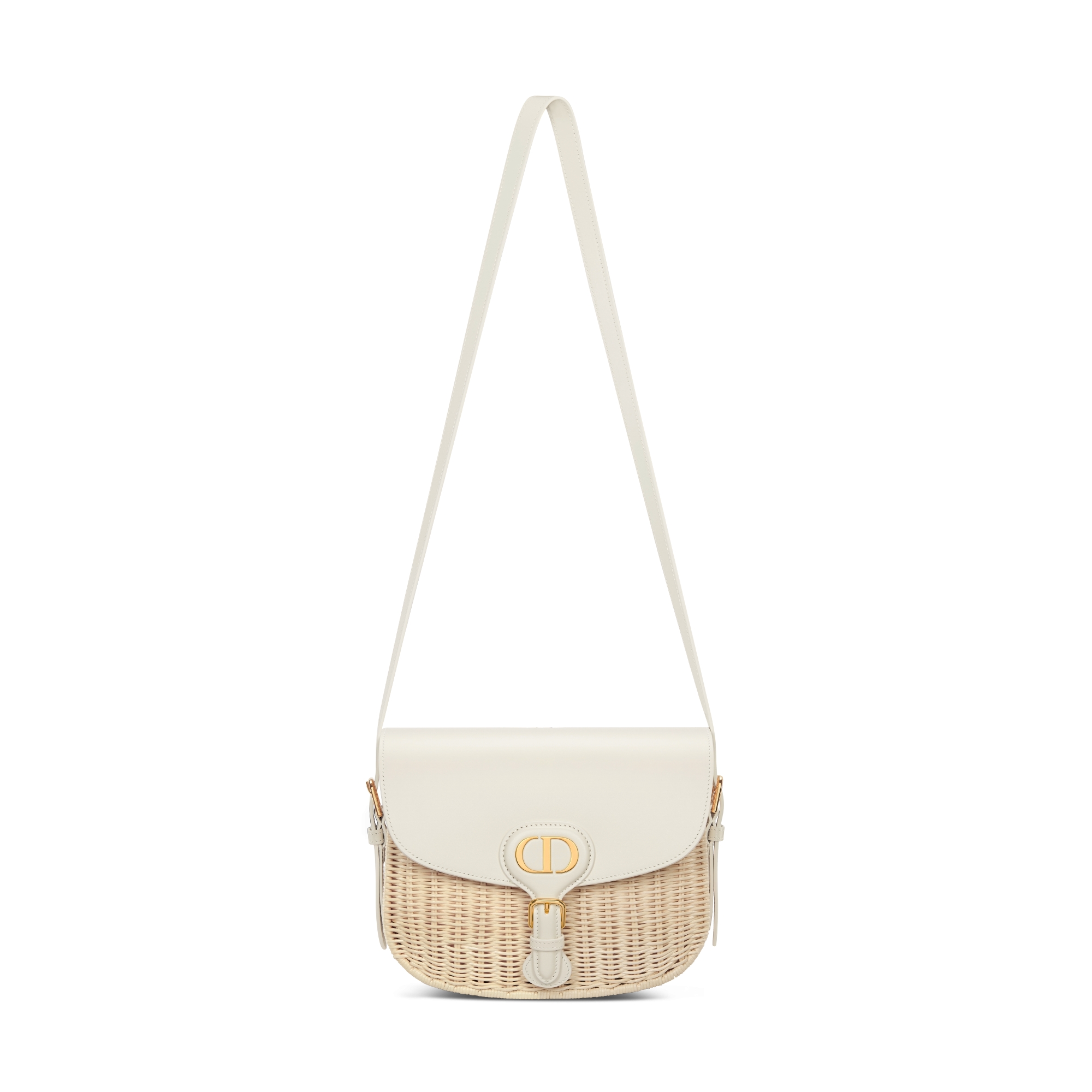 Medium Dior Bobby Bag Natural Rattan and Latte Smooth Calfskin | DIOR