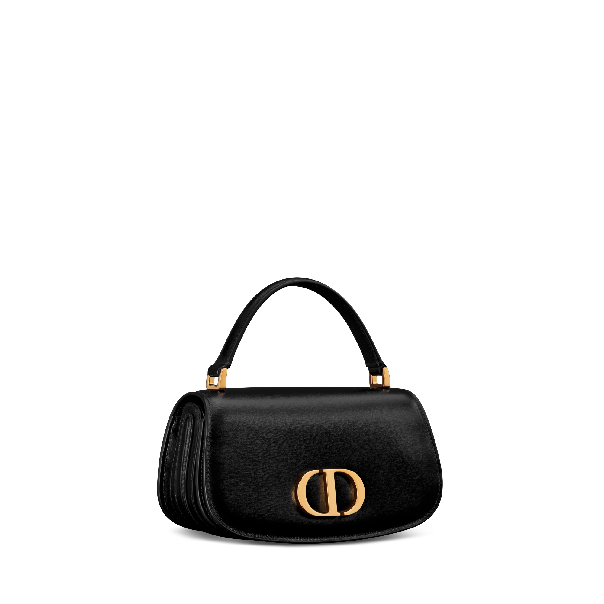 Sac Top Handle 30 Montaigne Avenue Small Cuir de veau nervuré noir | DIOR