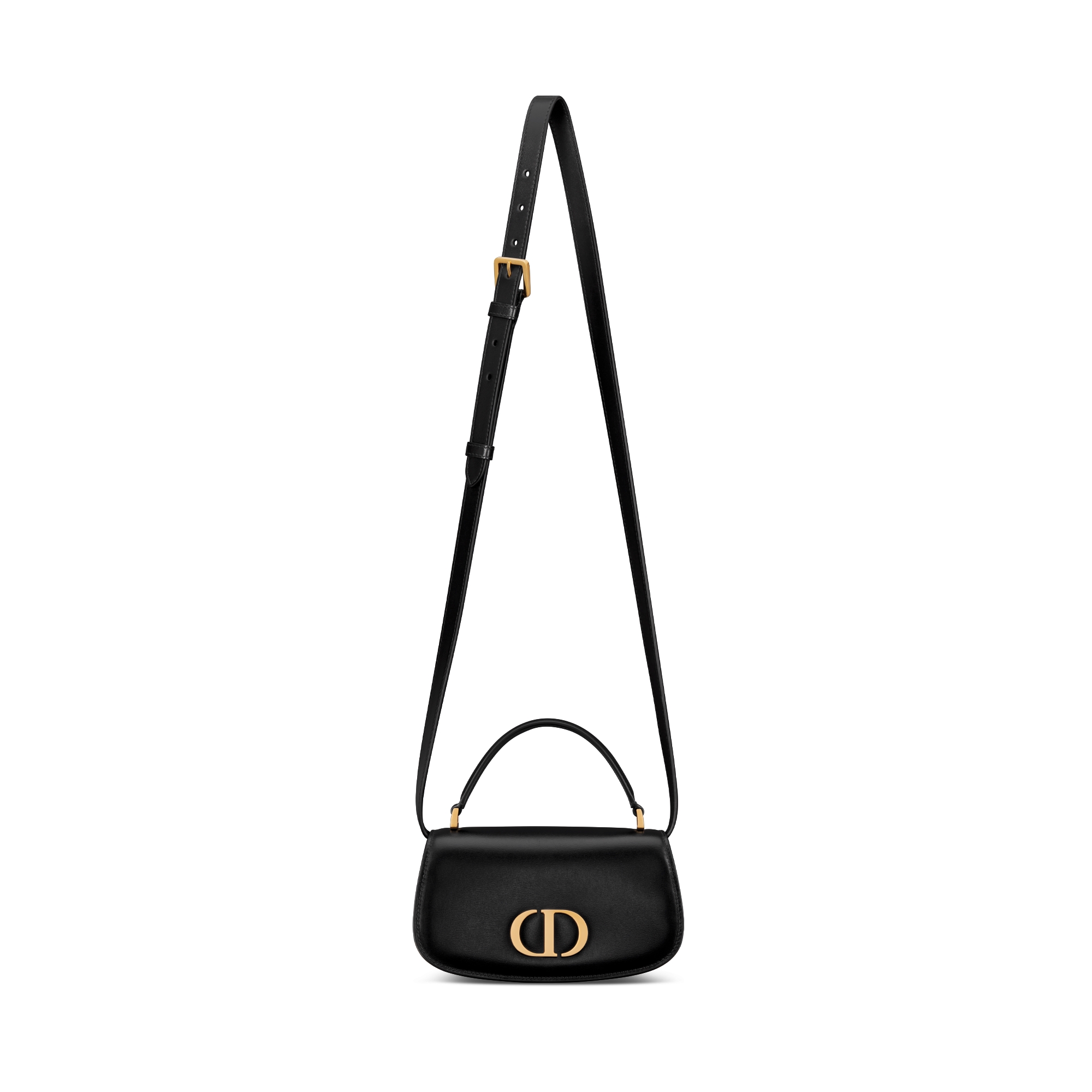 Sac Top Handle 30 Montaigne Avenue Small Cuir de veau nervuré noir | DIOR