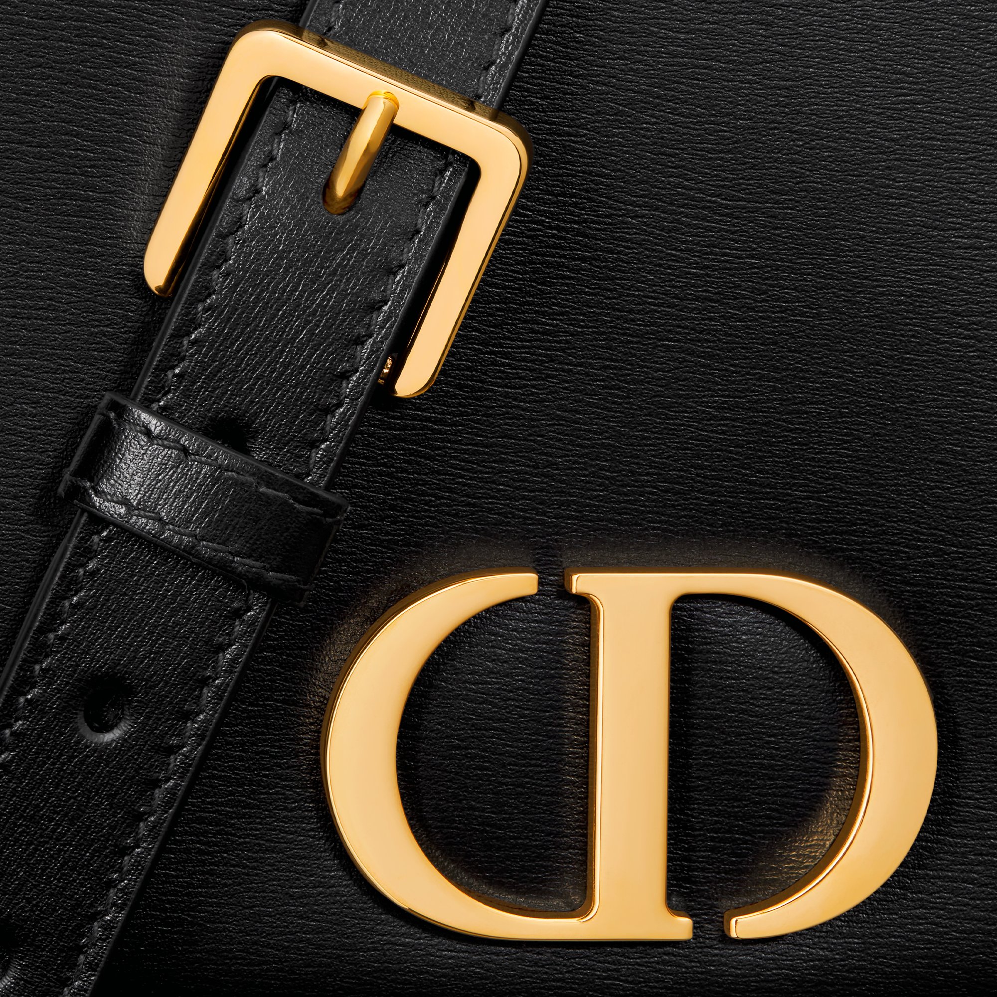 Sac Top Handle 30 Montaigne Avenue Medium Cuir de veau nervuré noir | DIOR