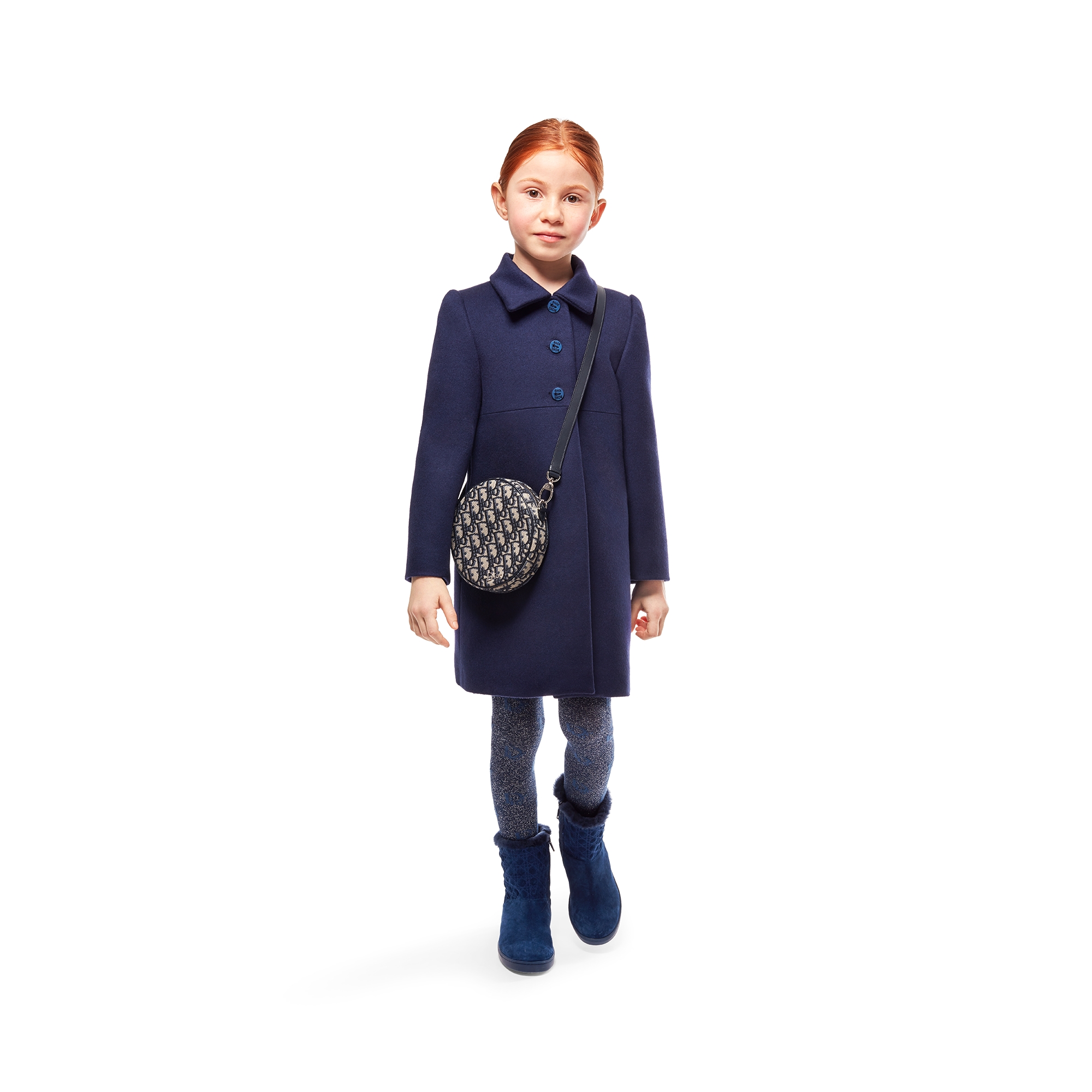 Baby Ball-tas Beige met zwarte Dior Oblique-jacquard en soepel blauw ...