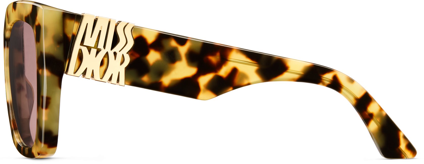 MissDior S2I Gafas de sol cuadradas con efecto carey marrón y miel | DIOR