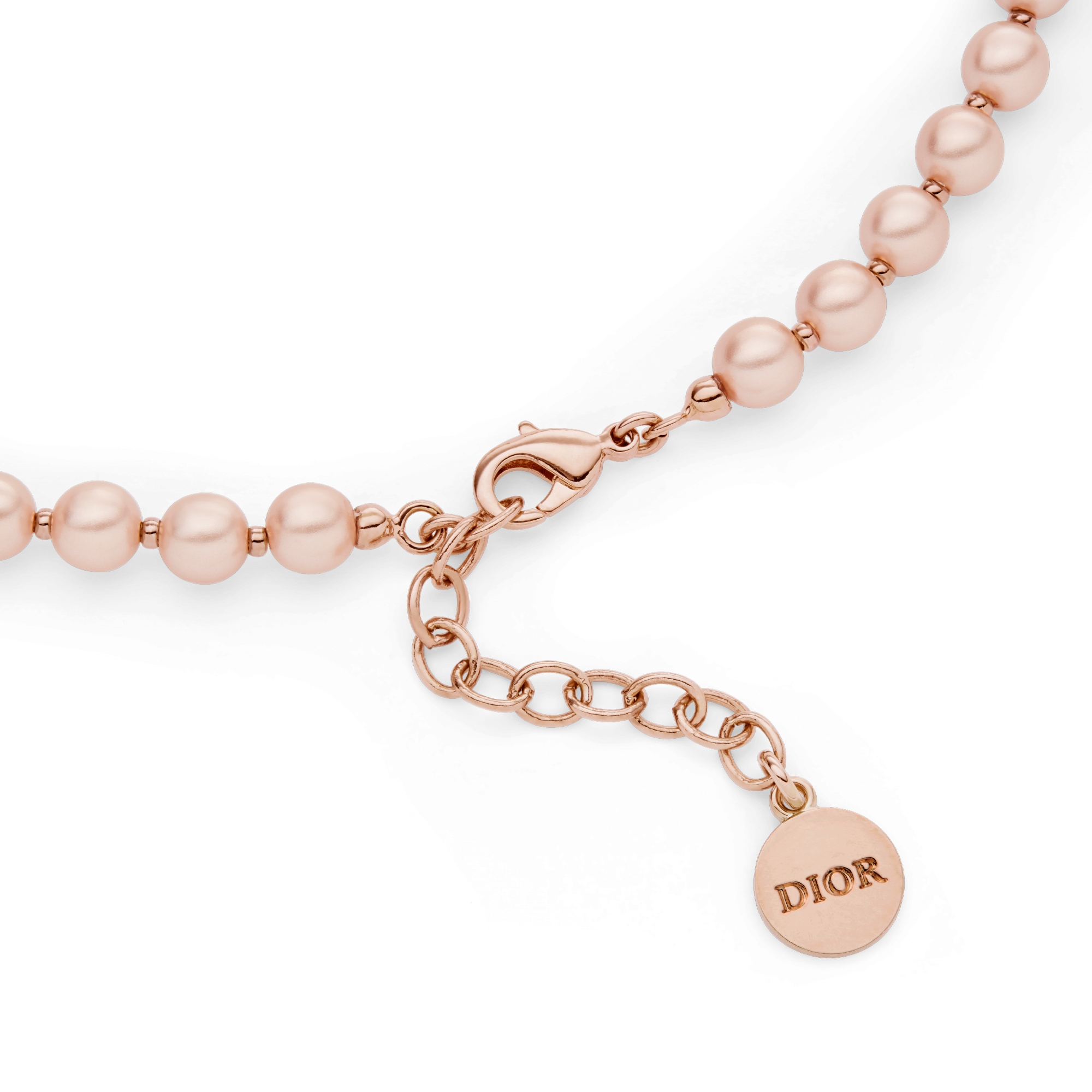 Colar curto 30 Montaigne Metal com acabamento rosa e pérolas de resina ...