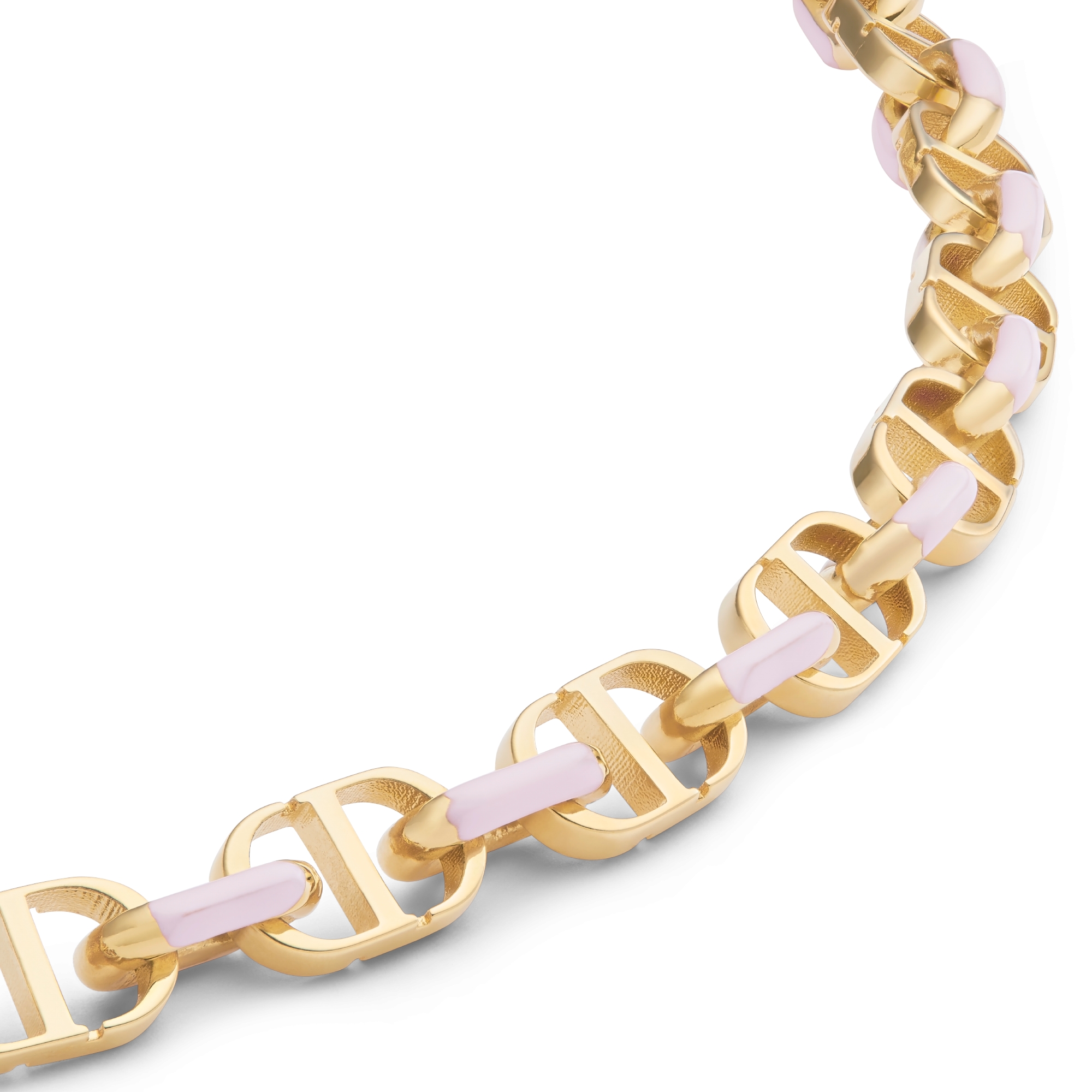Collier Petit CD Métal finition dorée et laque rose pâle | DIOR