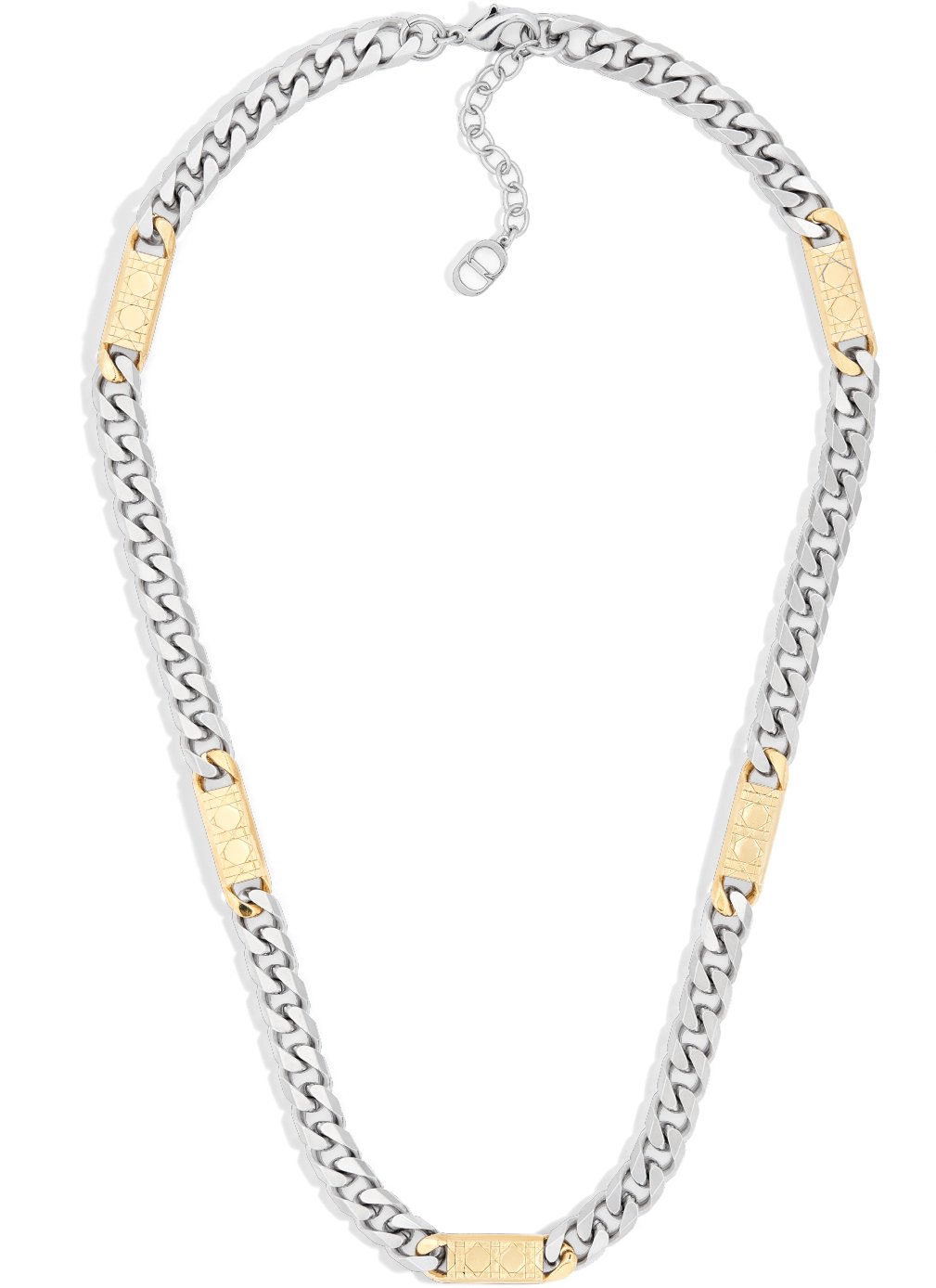 Cannage Chain Link Bracelet Silver- and Gold-Finish Brass | DIOR