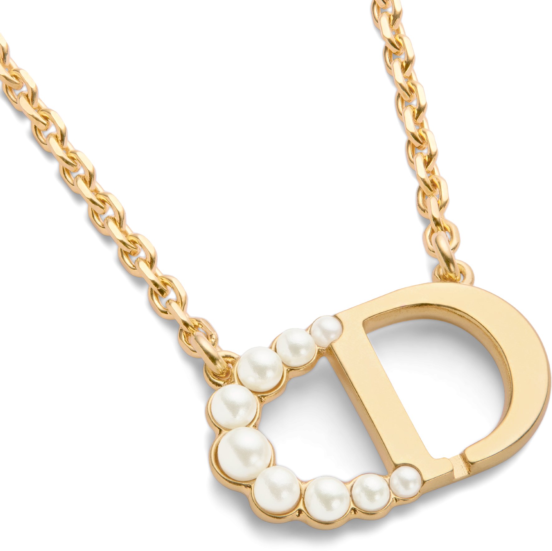 Colar 30 Montaigne Metal com acabamento dourado e pérolas de resina ...