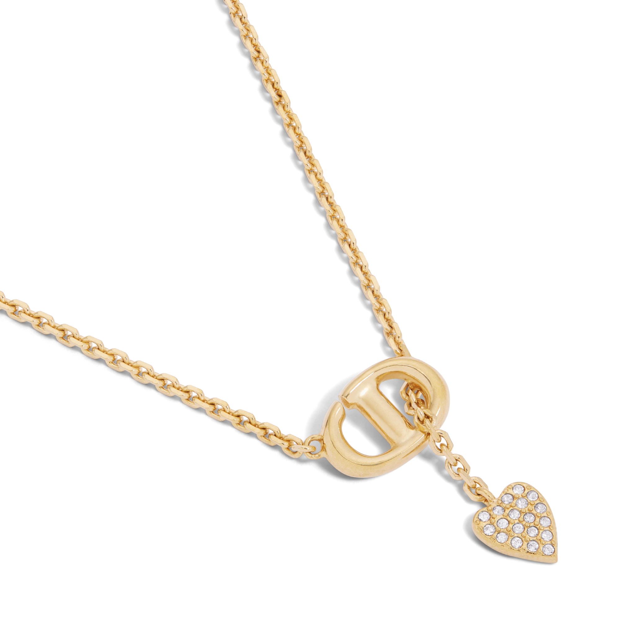 CD Navy Necklace Gold-Finish Metal and Silver-Tone Crystals | DIOR