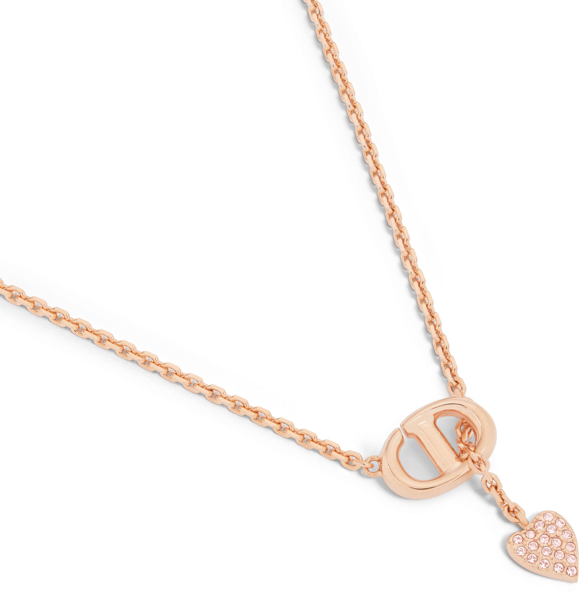 CD Navy Necklace Pink-Finish Metal and Pink Crystals | DIOR