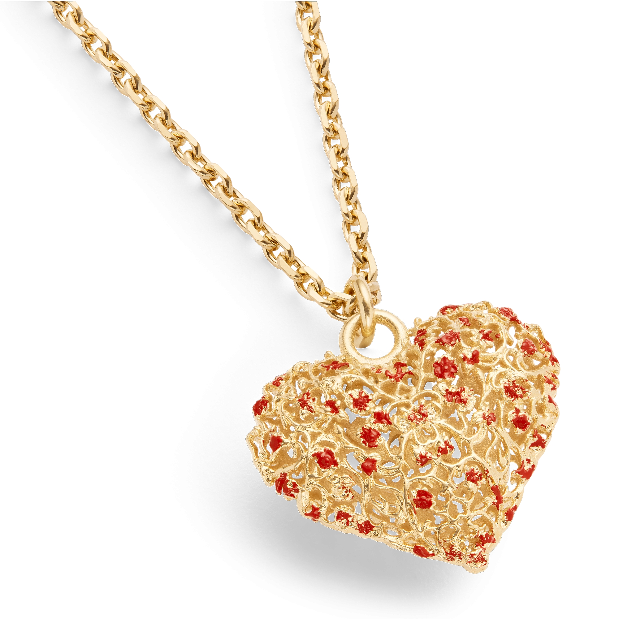Dioramour Cœur des Curiosités Necklace Gold-Finish Metal and Red ...