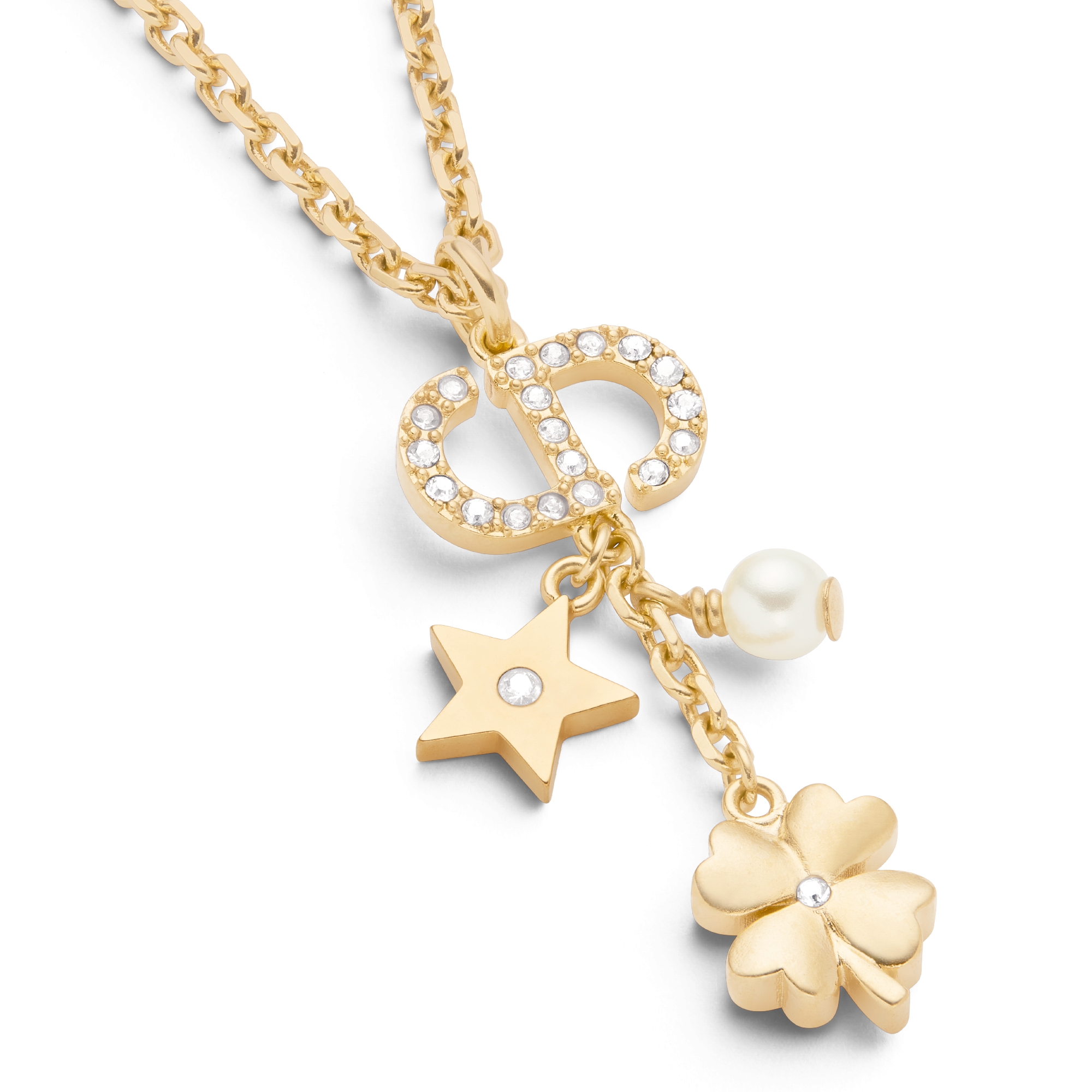 Collier Petit CD Lucky Charms Métal finition dorée, perle en résine ...