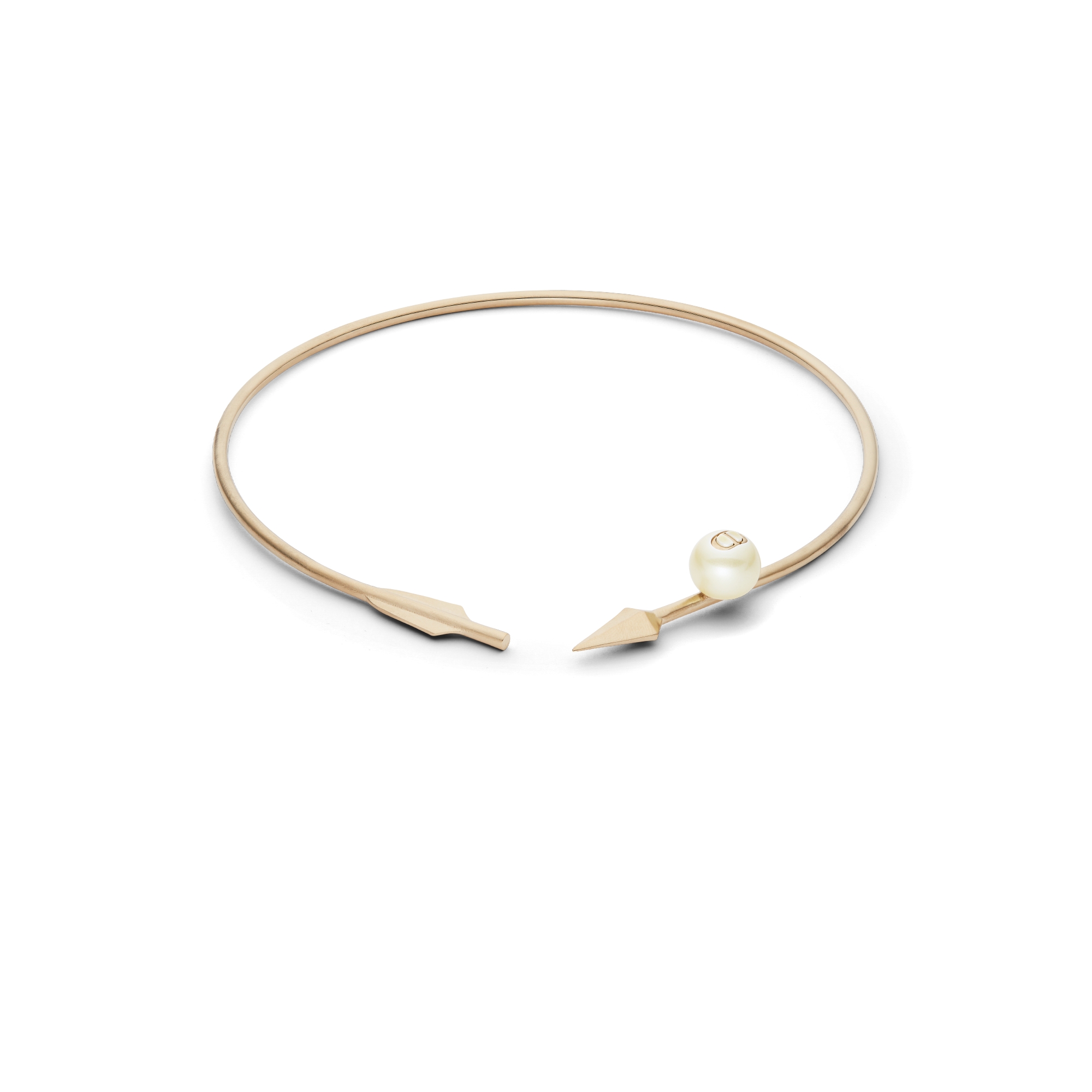 D-Vinity Necklace Matte Gold-Finish Metal and White Resin Pearl | DIOR