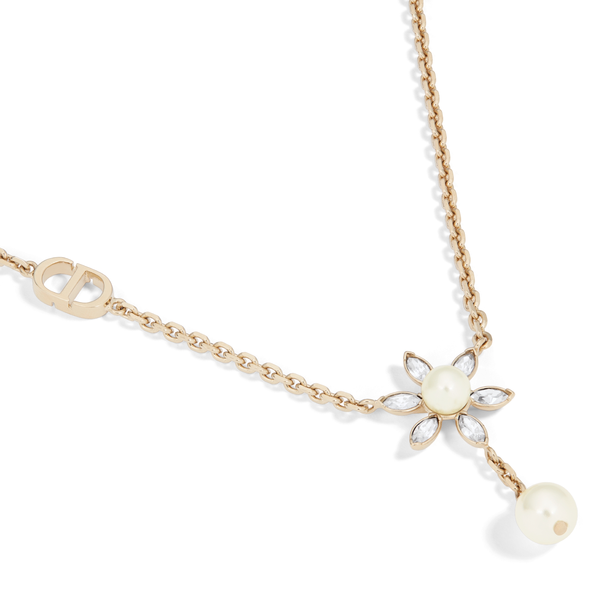 Bloom in Dior Necklace Gold-Finish Metal with White Resin Pearls and ...
