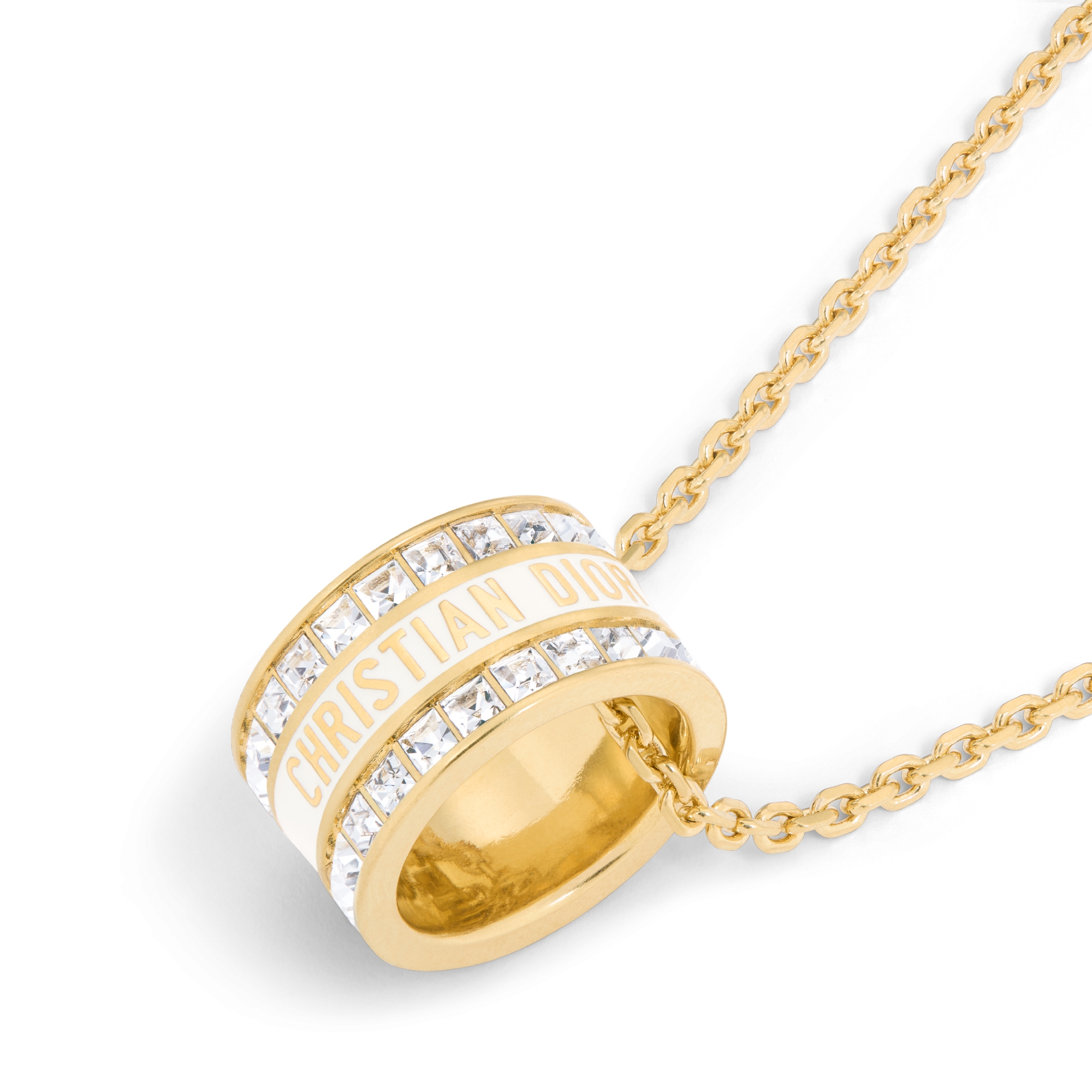 Dior Night Code Necklace Gold-Finish Metal, White Crystals and Latte ...