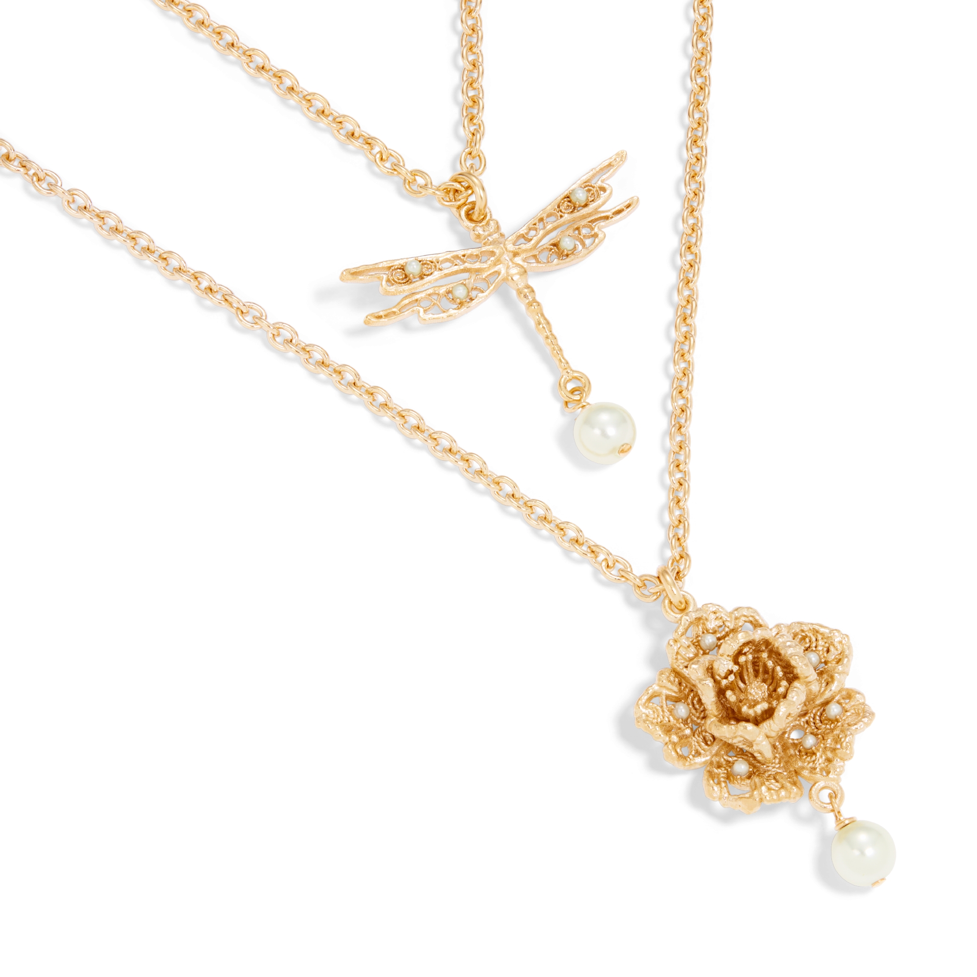 Jardin de Dior Necklace Gold-Finish Metal and White Resin Pearls | DIOR