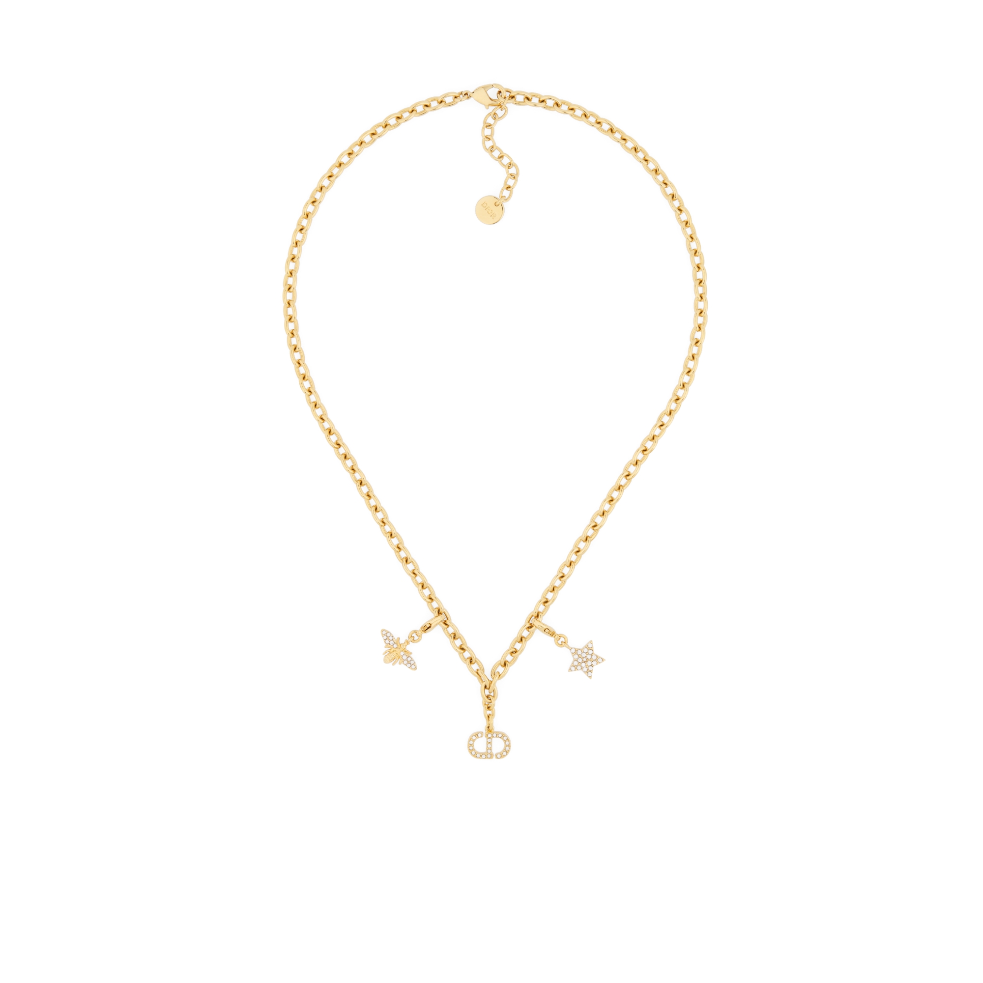 Collier Dior Lucky Métal finition dorée et cristaux argentés | DIOR