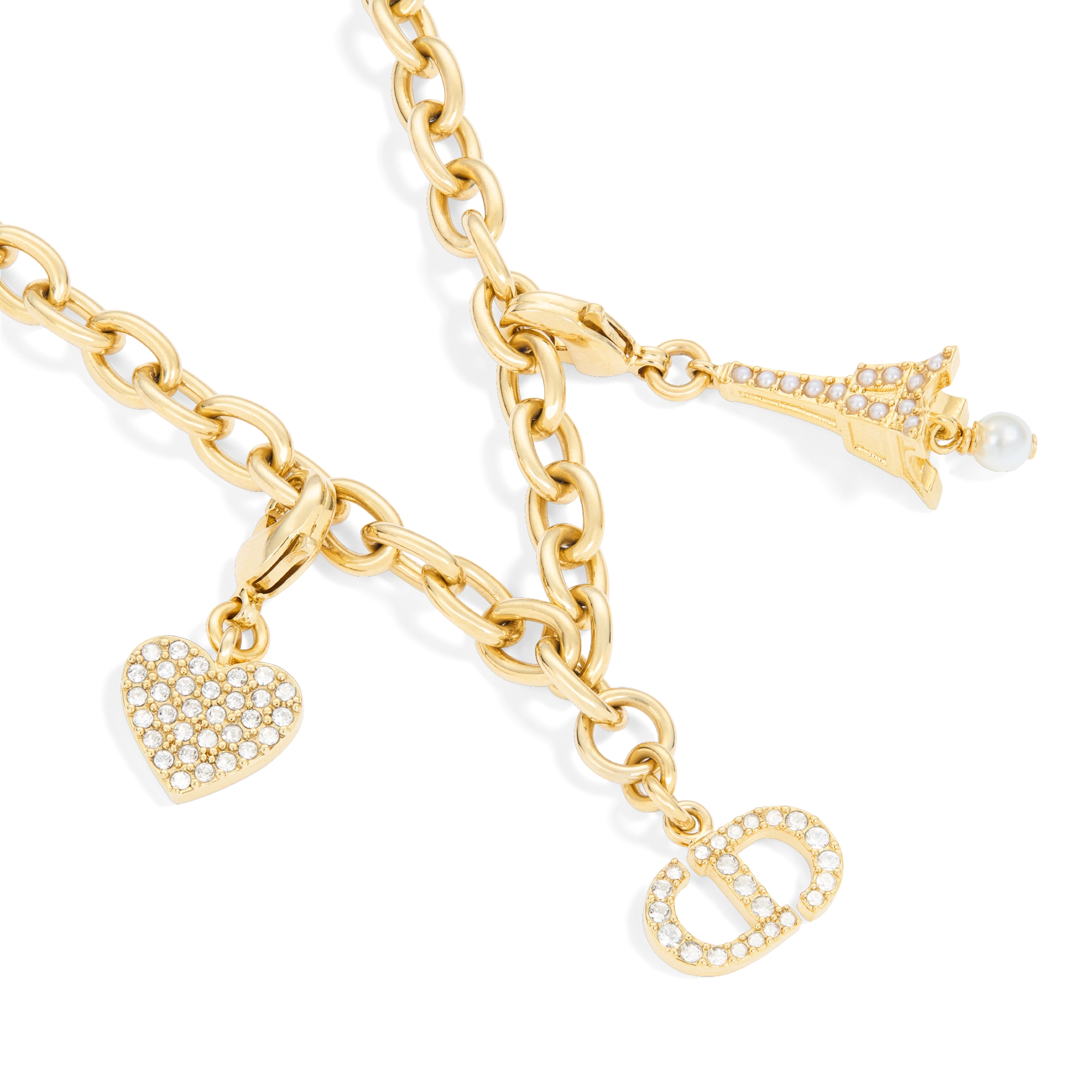 Collier Dior Lucky Métal finition dorée et cristaux argentés | DIOR