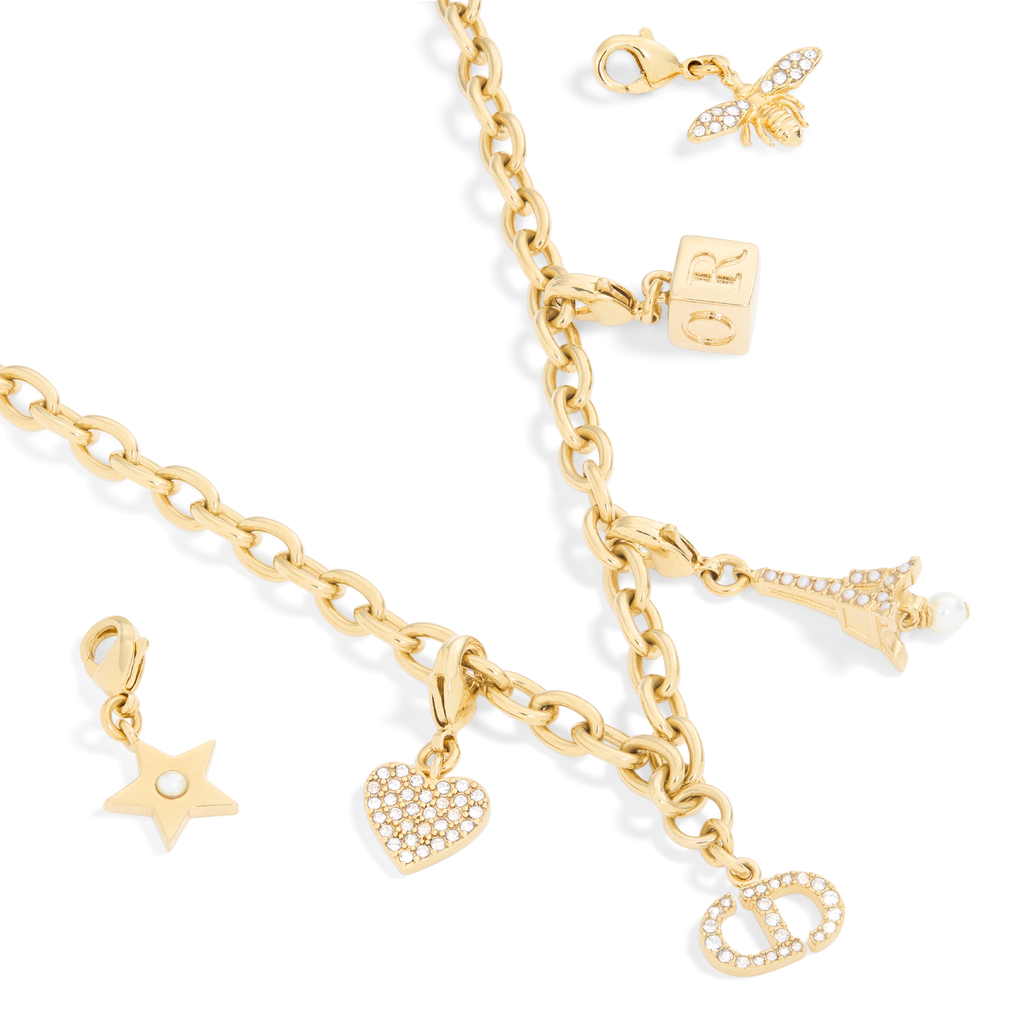 Collier Dior Lucky Métal finition dorée et cristaux argentés | DIOR