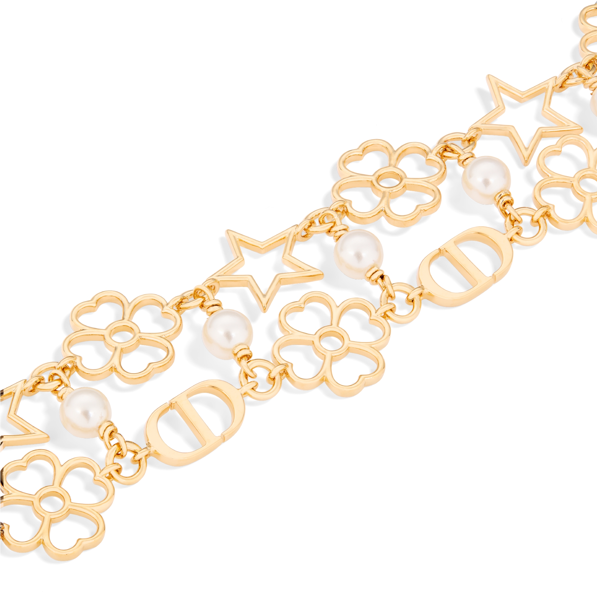 Dior Lucky Lace Choker Gold-Finish Metal and White Resin Pearls | DIOR