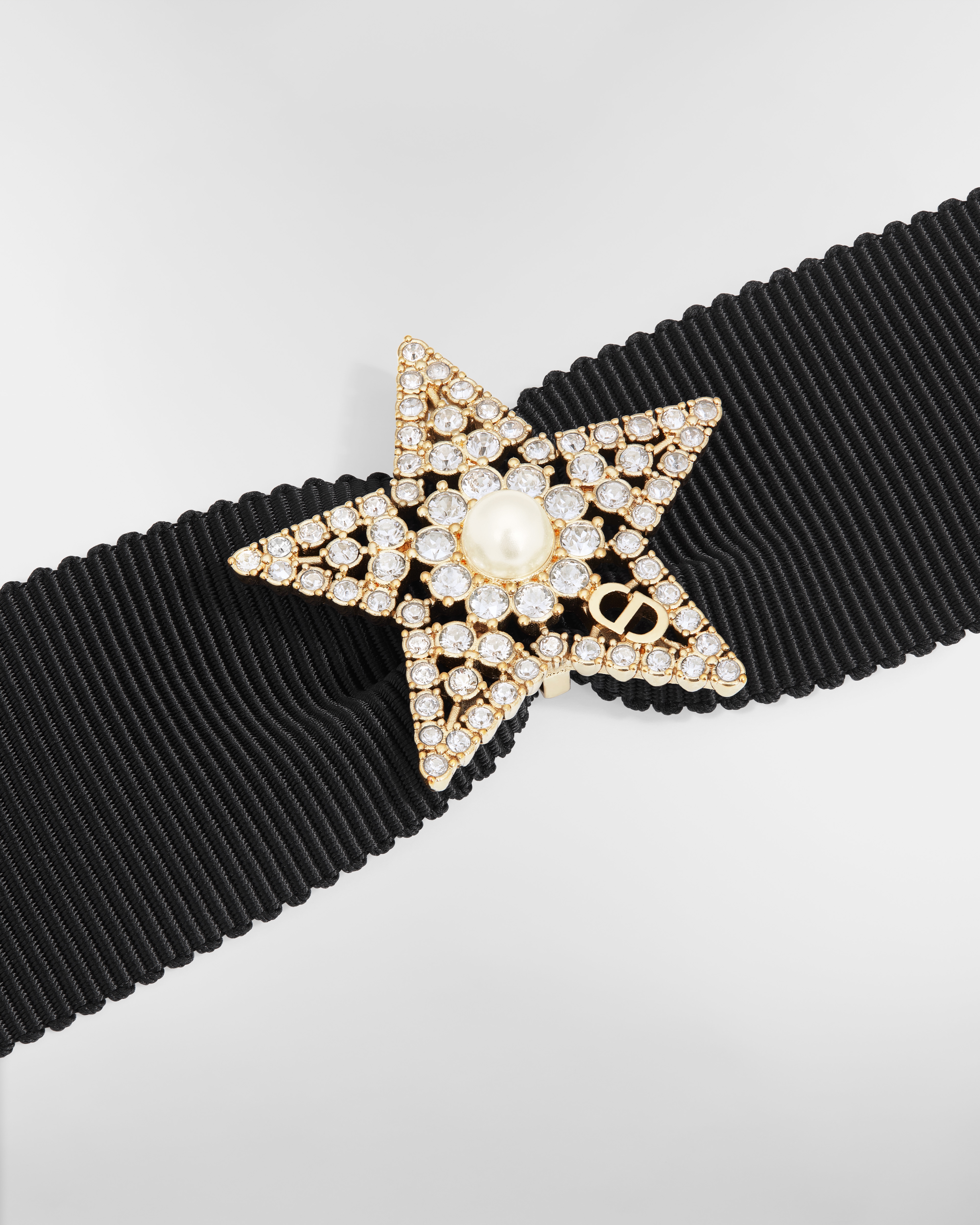 Nuit Étoilée Choker Black Grosgrain-Effect Technical Fabric, Pale Gold ...