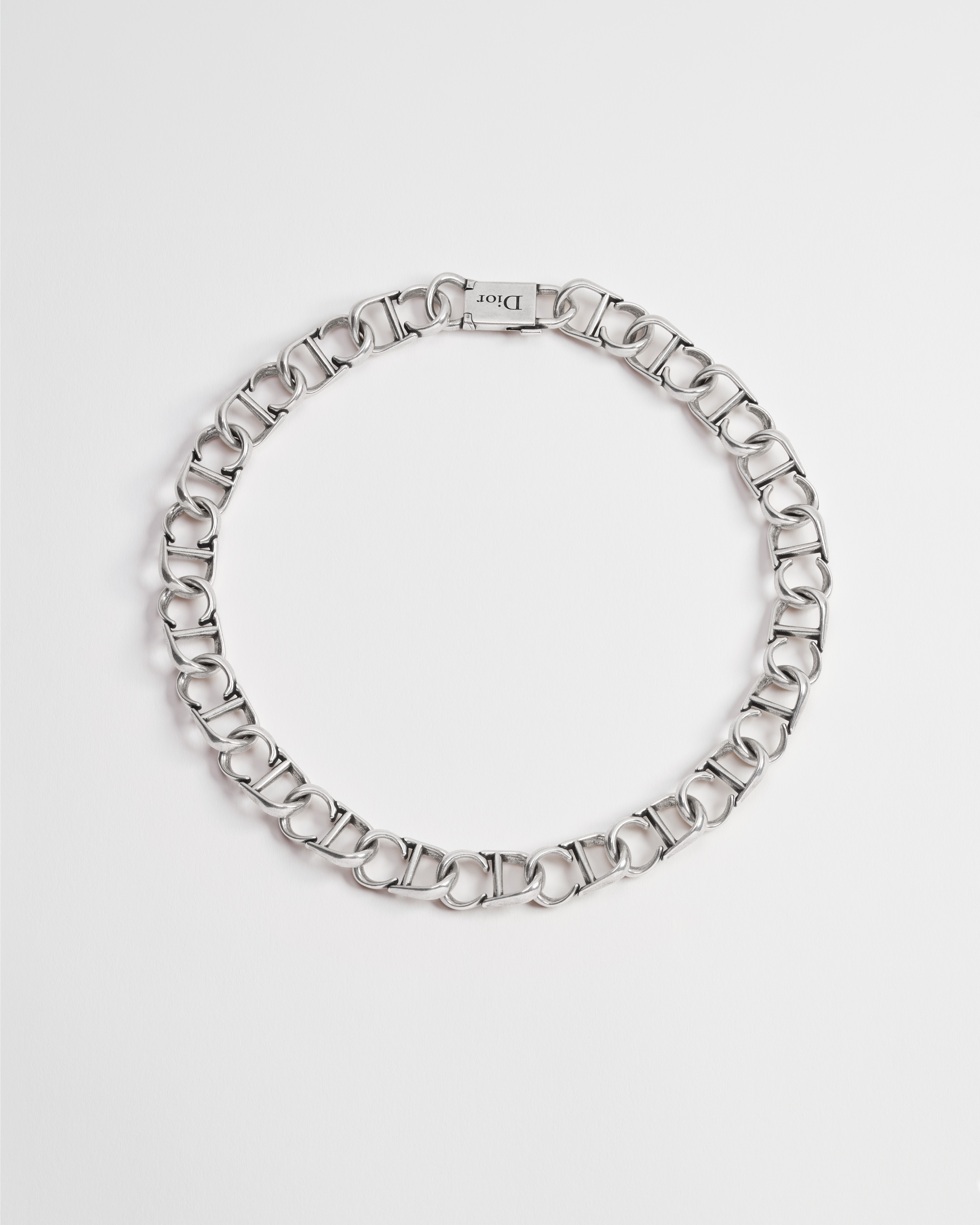 CD Icon Chain Link Necklace Antique-Finish Silver | DIOR