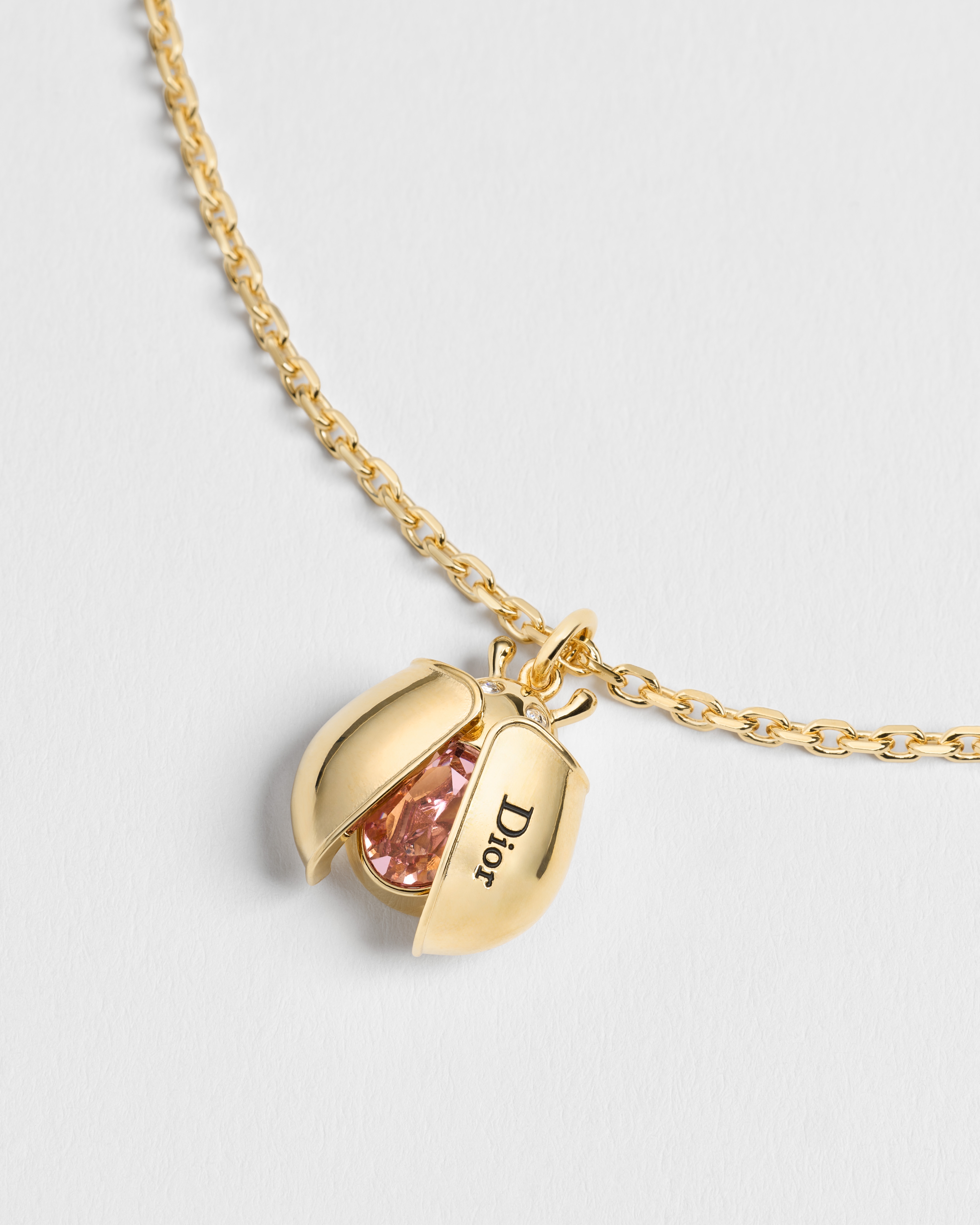 Collier Dior Lady Spark Métal finition dorée, cristaux et cristal rose ...