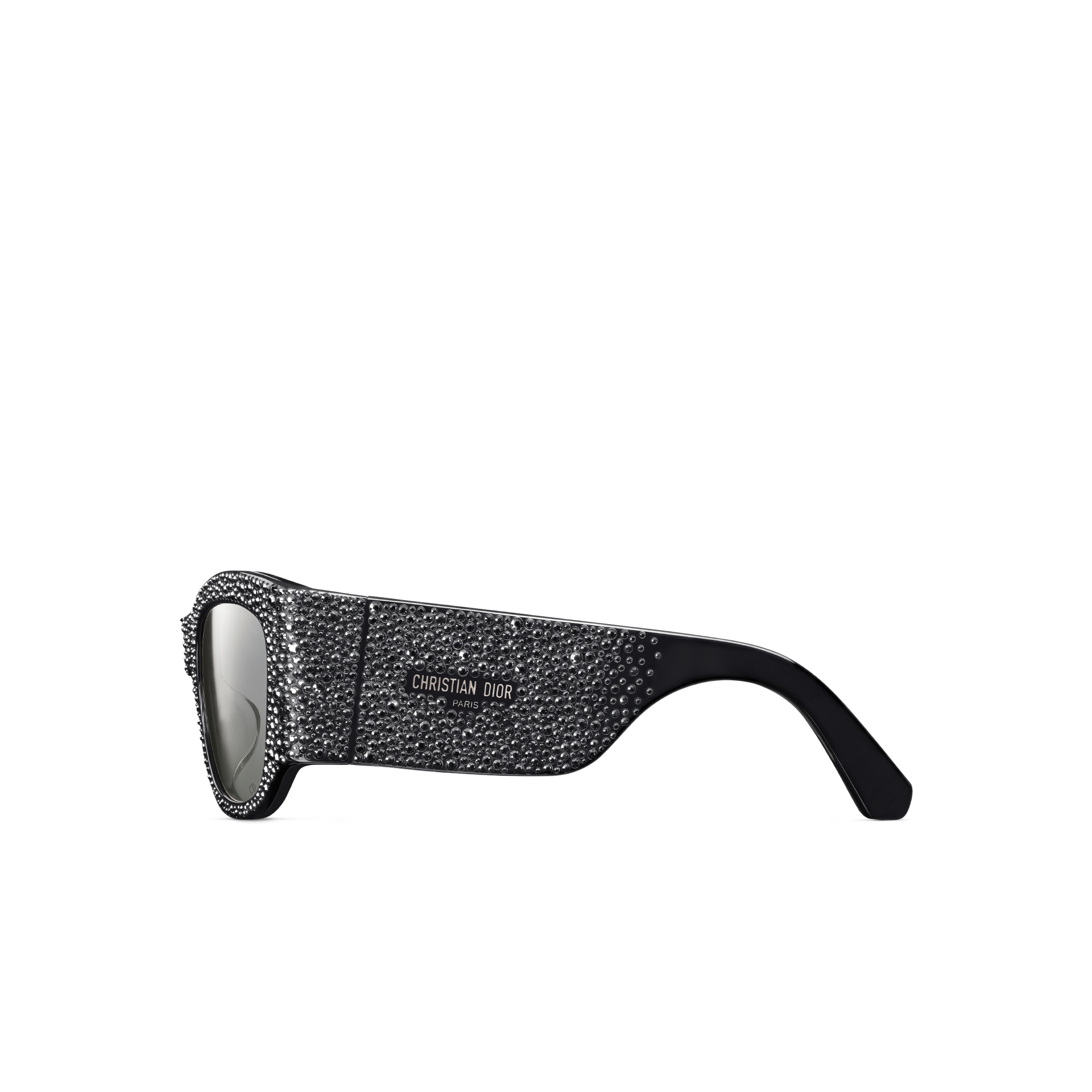 DiorNuit S1F Black and Crystal-Tone Square Sunglasses | DIOR