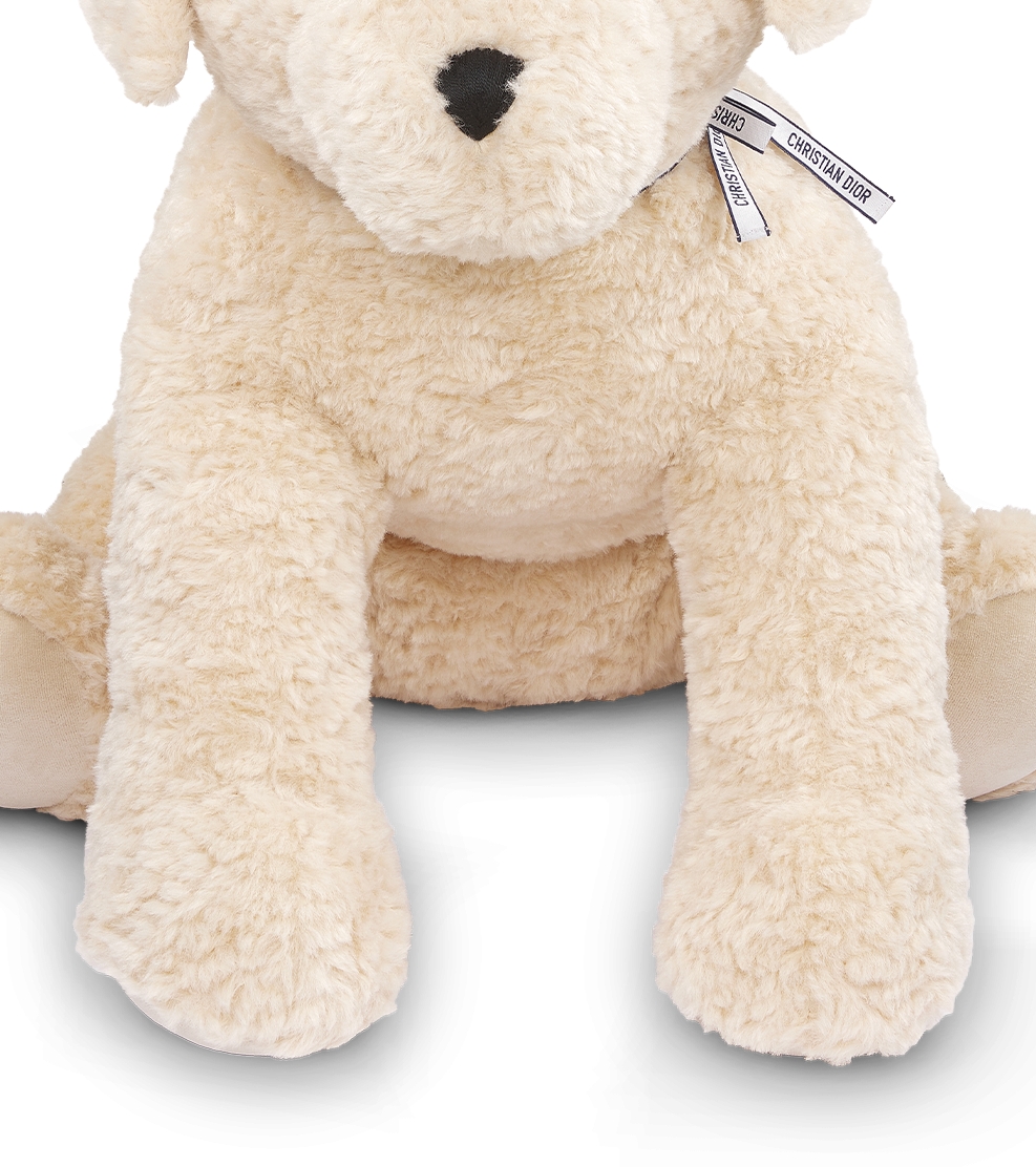 Grande peluche chien Bobby Fausse fourrure beige | DIOR