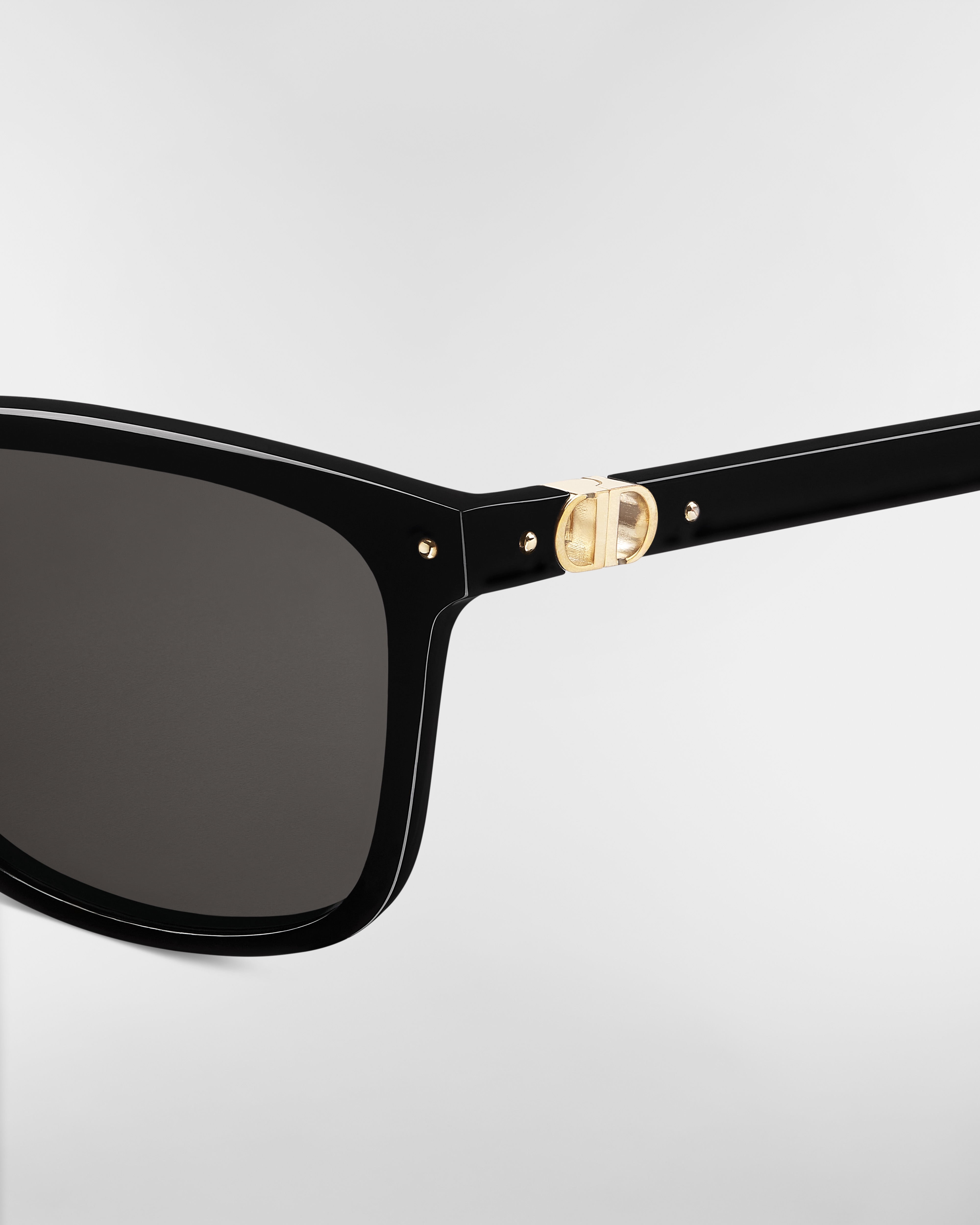Petit CD S2F Black Square Sunglasses with Dior Lucky Gold-Finish Metal ...