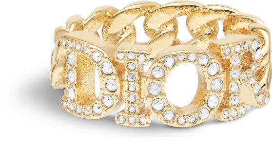 Dio(r)evolution Ring Gold-Finish Metal and White Crystals | DIOR