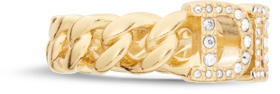 Dio(r)evolution Ring Gold-Finish Metal and White Crystals | DIOR