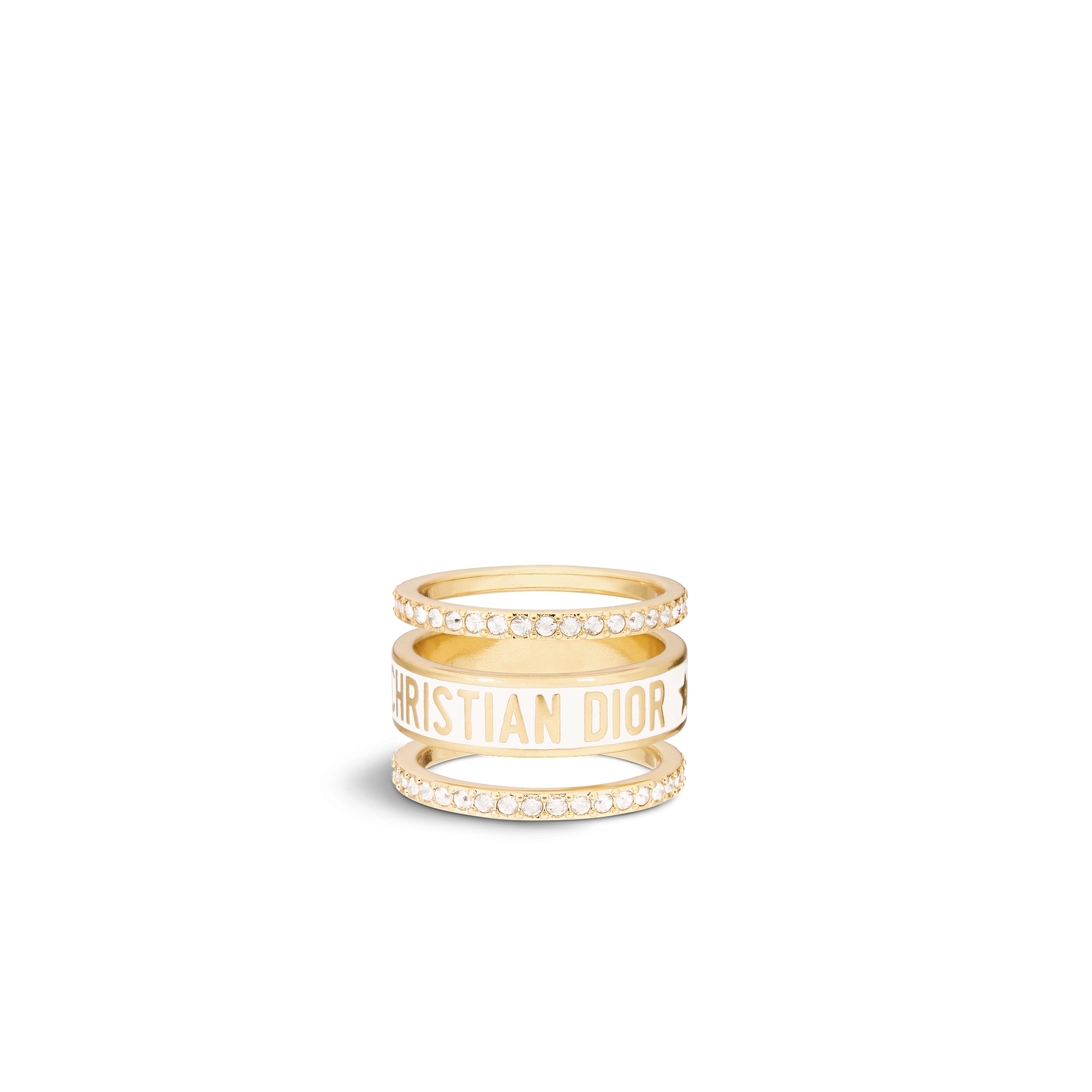Dior Code Ring Set Gold-Finish Metal with Silver-Tone Crystals and ...