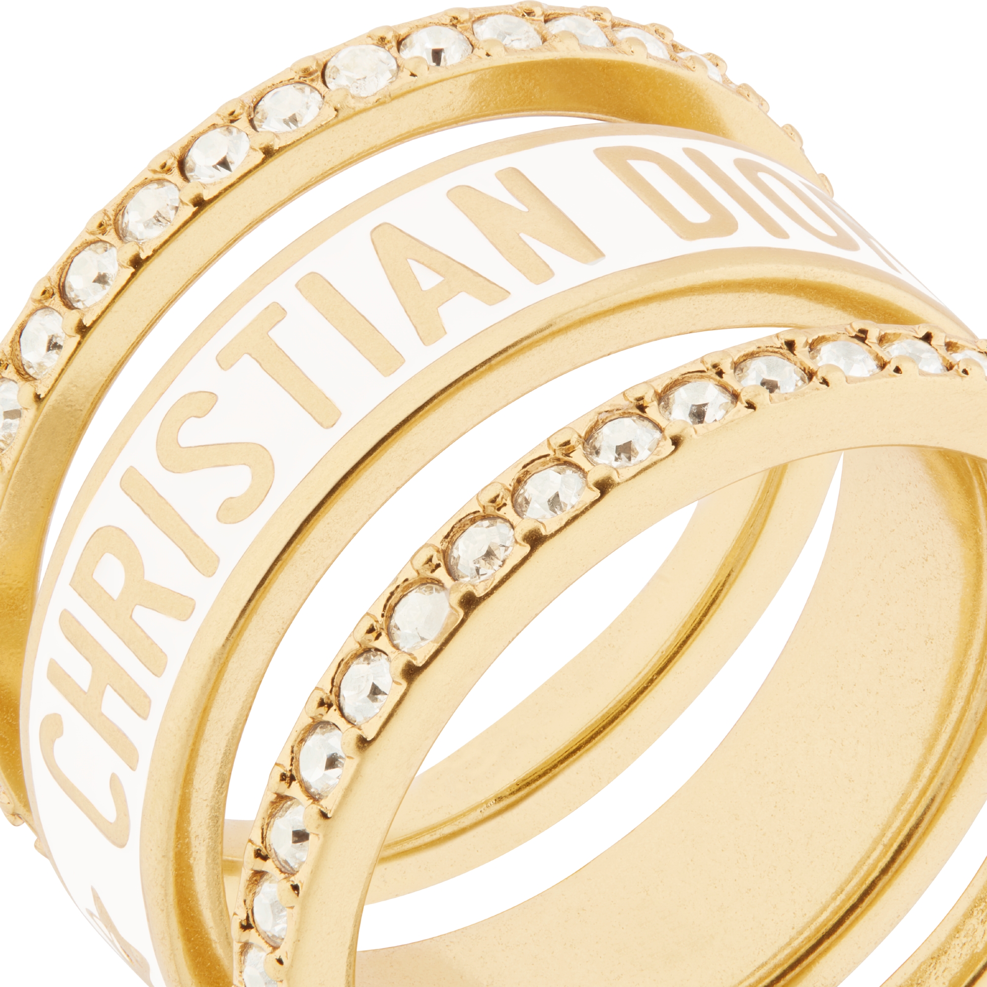 Dior Code Ring Set Gold-Finish Metal with Silver-Tone Crystals and ...