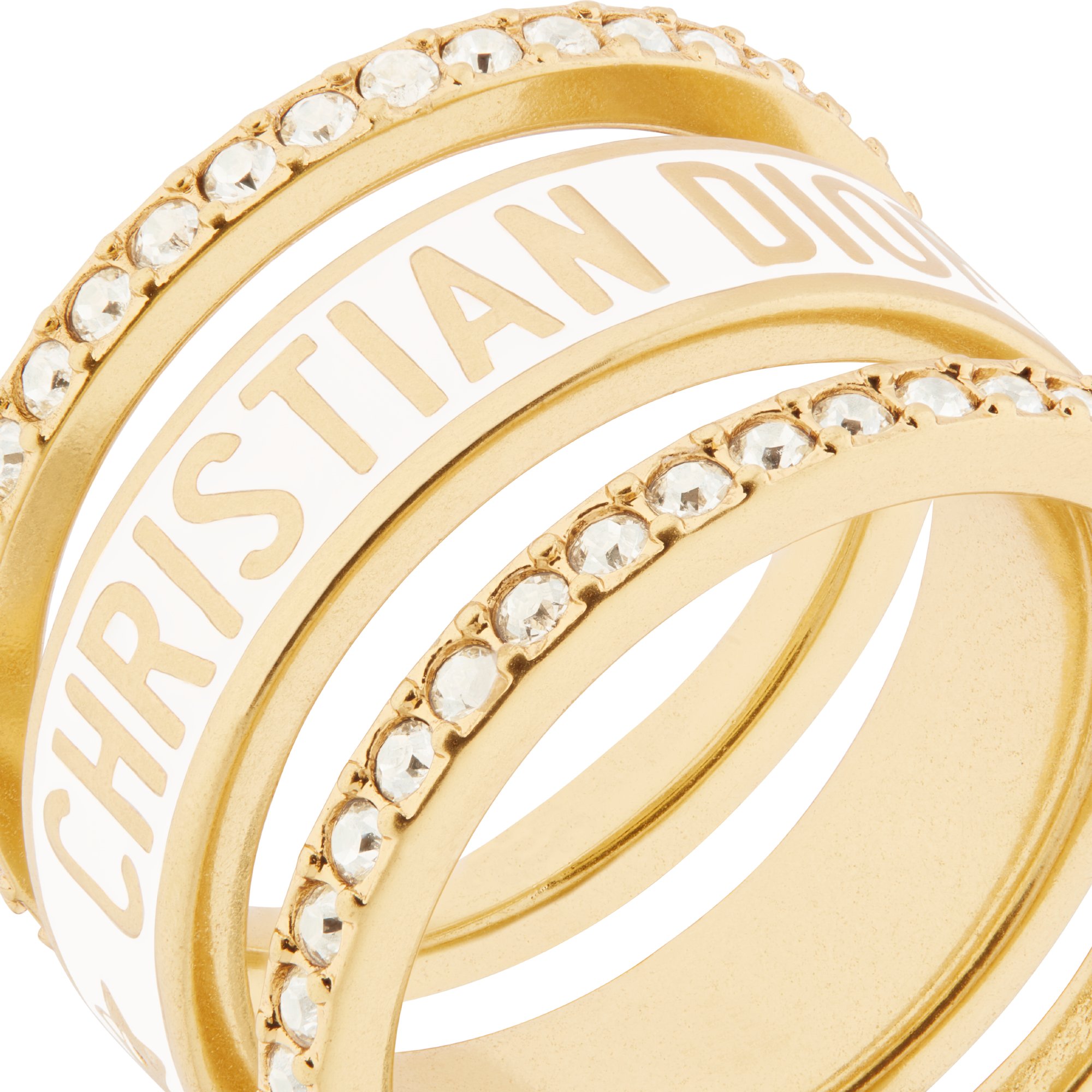 Dior Code Ring Set Gold-Finish Metal and Silver-Tone Crystals with ...