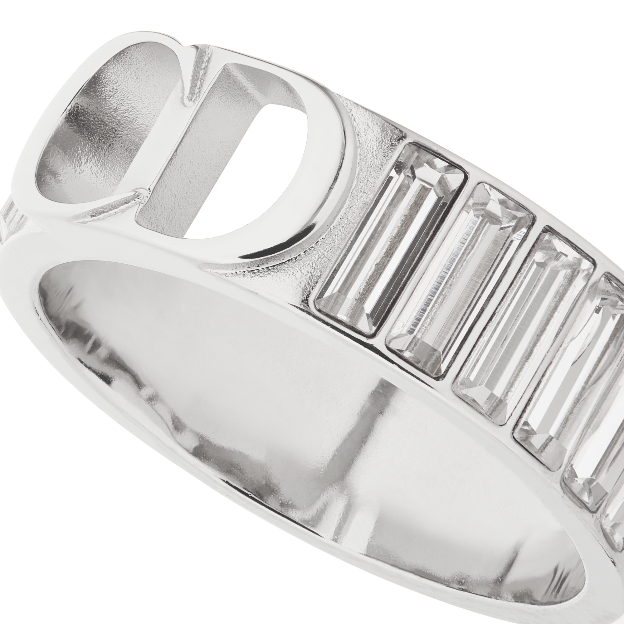 CD Icon Ring mit Kristallen Messing mit Silber-Finish und Kristalle in ...