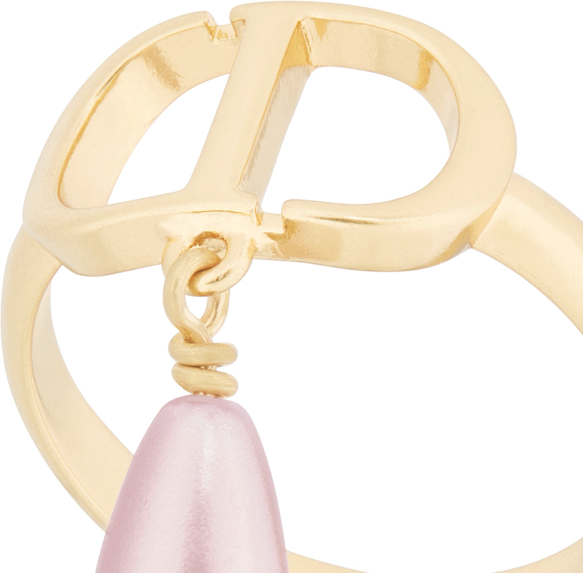 Petit CD Ring Gold-Finish Metal and Iridescent Pink Resin Pearl | DIOR