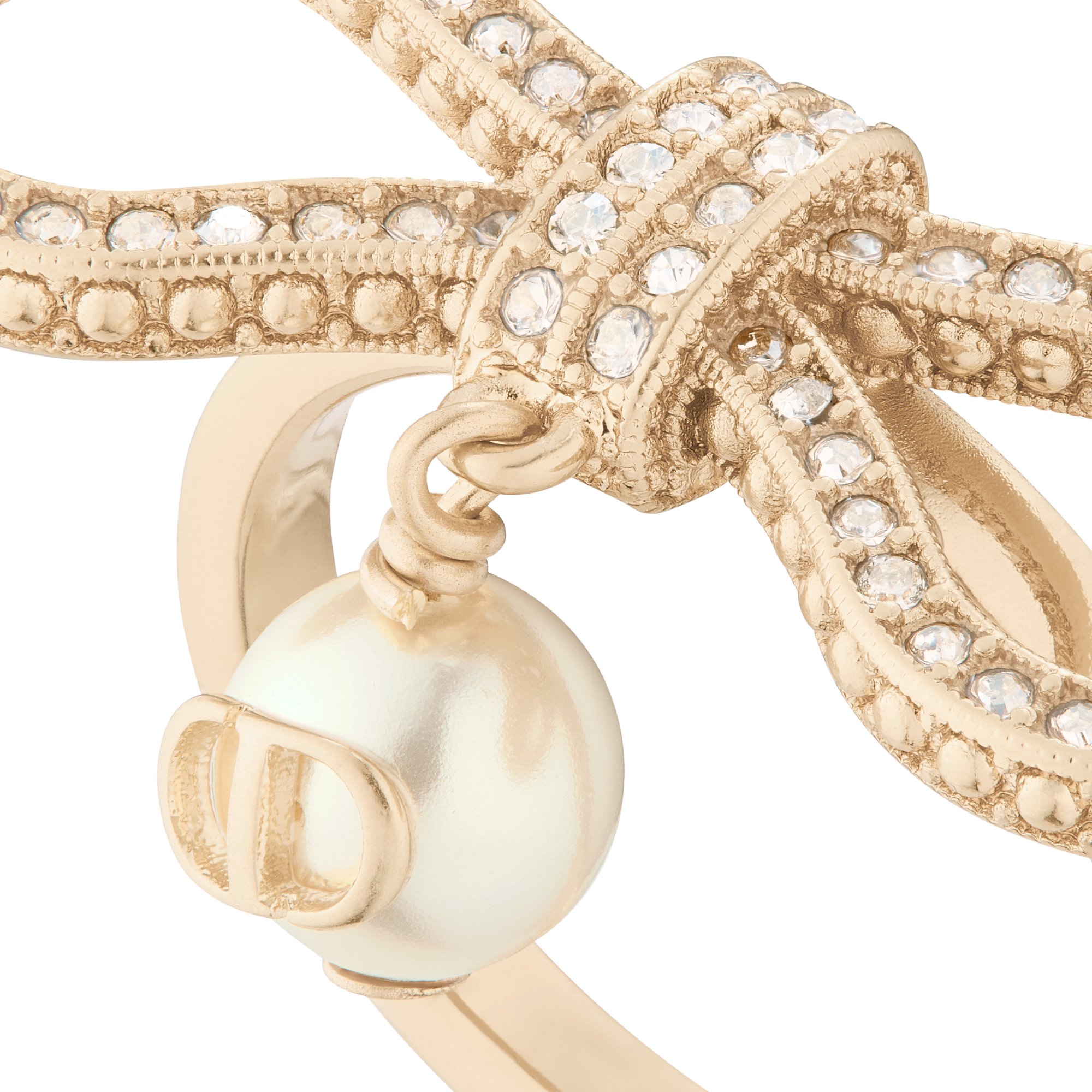 Le Nœud de Dior Ring Champagne-Finish Metal with a White Resin Pearl ...