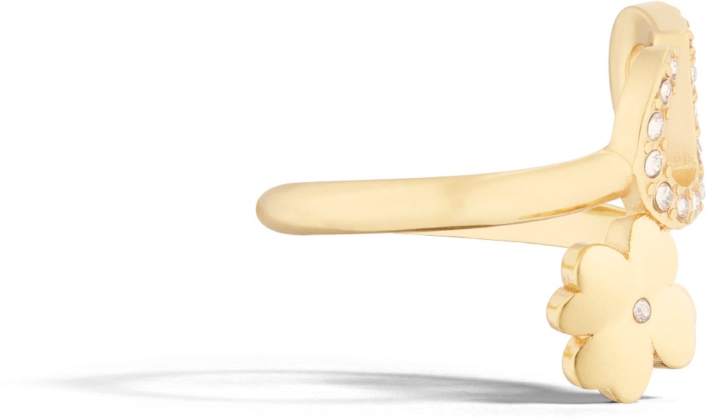 Petit CD Lucky Charms Ring Gold-Finish Metal and Silver-Tone Crystals ...