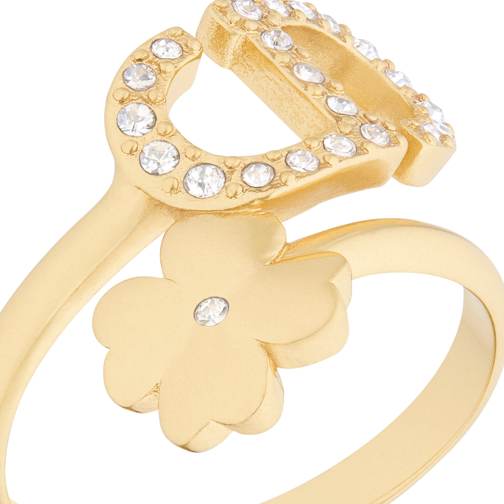 Petit CD Lucky Charms Ring Gold-Finish Metal and Silver-Tone Crystals ...