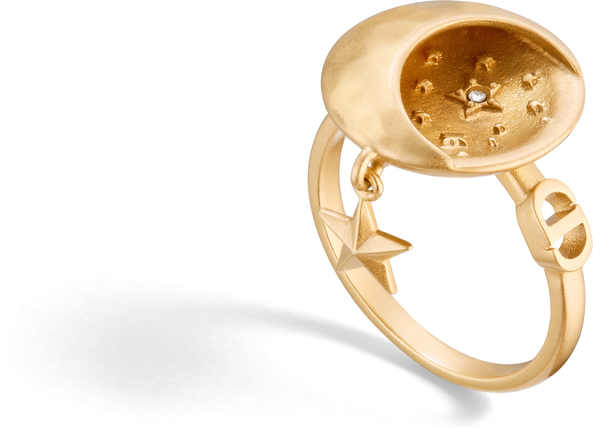 Dior Astral Ring Gold-Finish Metal and Silver-Tone Crystal | DIOR