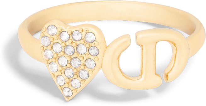 CD Navy Ring Gold-Finish Metal and Silver-Tone Crystals | DIOR