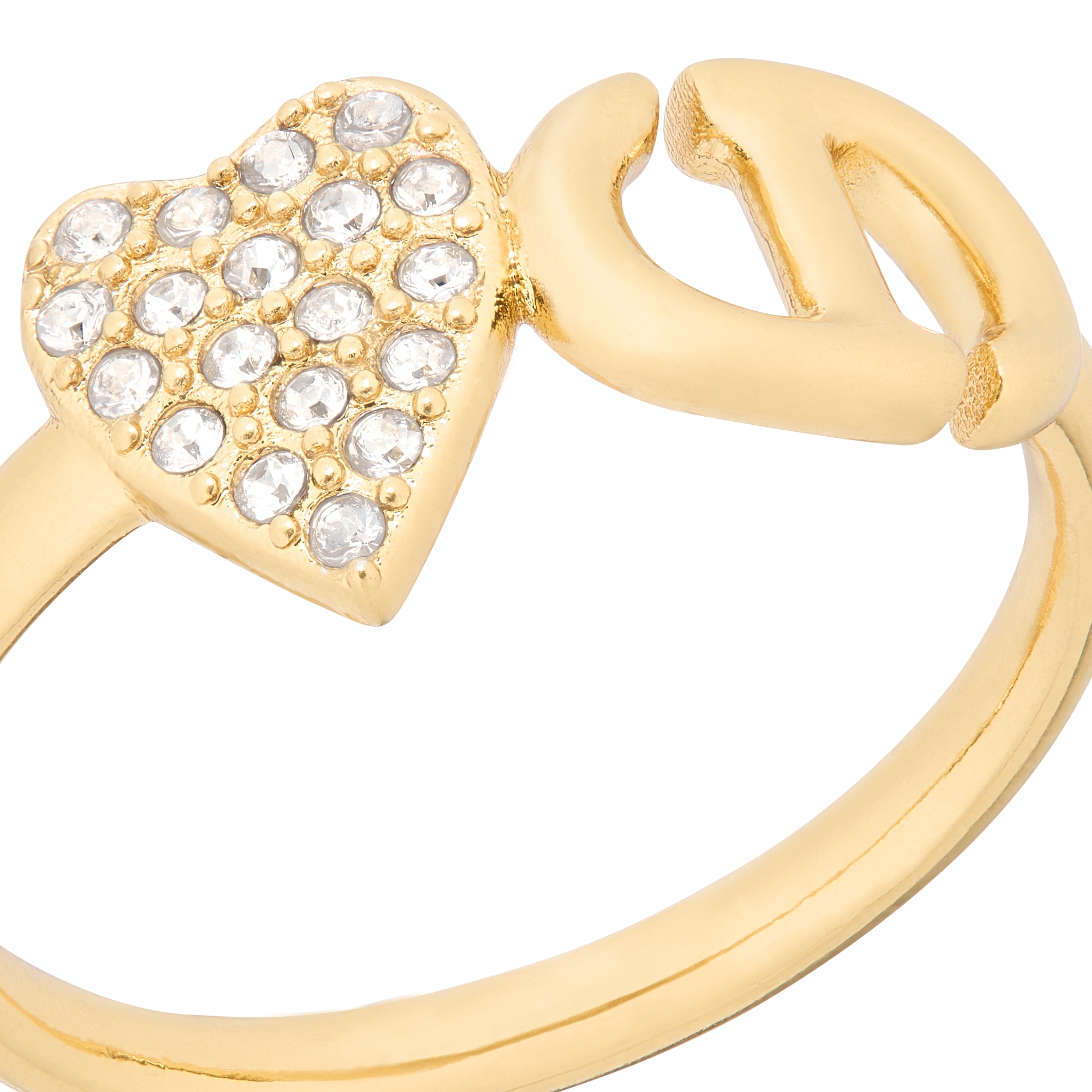 CD Navy Ring Gold-Finish Metal and Silver-Tone Crystals | DIOR