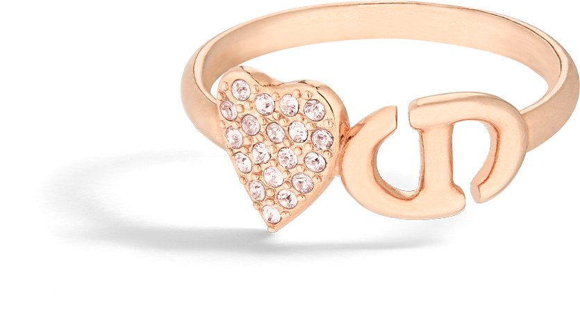 CD Navy Ring Pink-Finish Metal and Pink Crystals | DIOR
