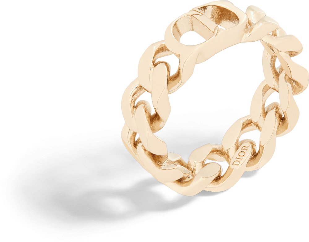 CD Icon Chain Link Ring Gold-Plated Silver | DIOR