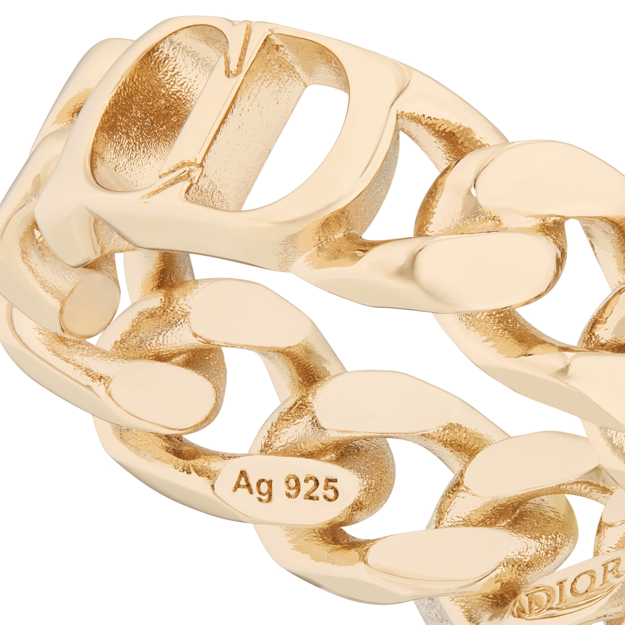 CD Icon Chain Link Ring Gold-Plated Silver | DIOR