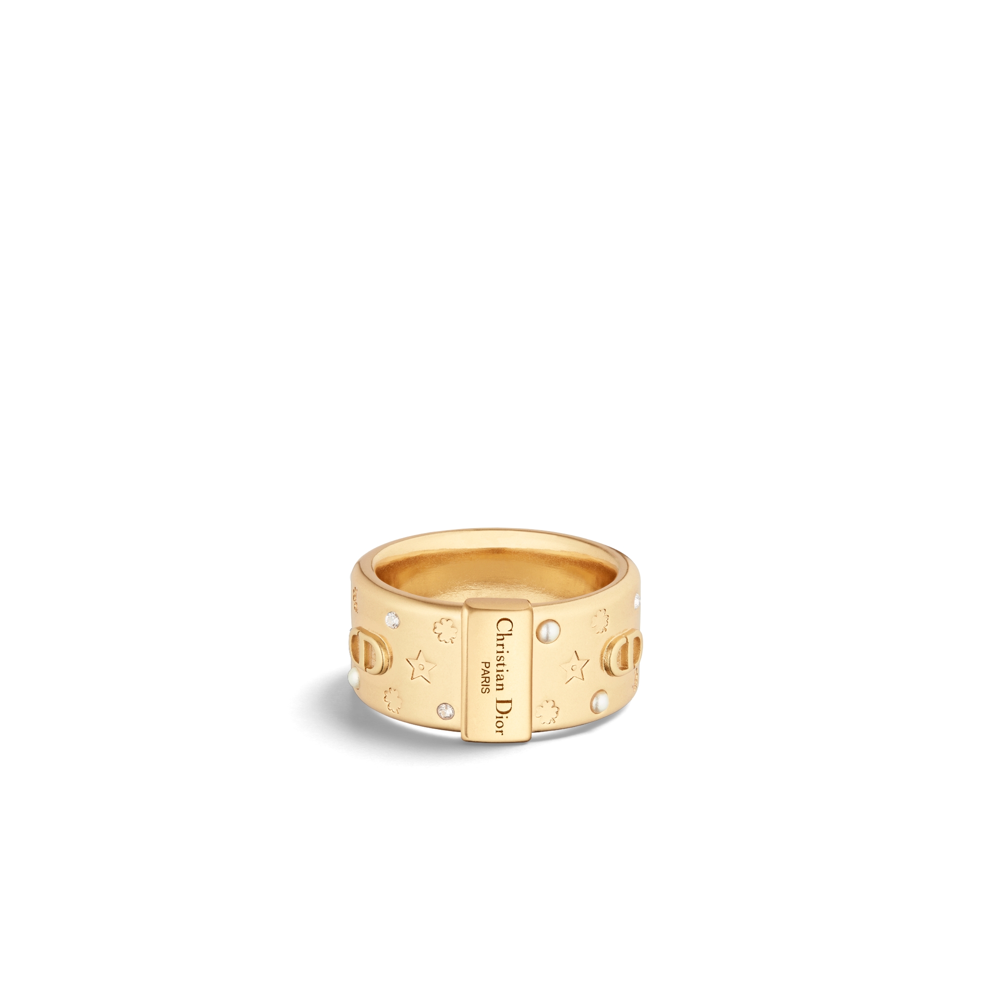 Dior Céleste Ring Gold-Finish Metal with White Resin Pearls and Silver ...