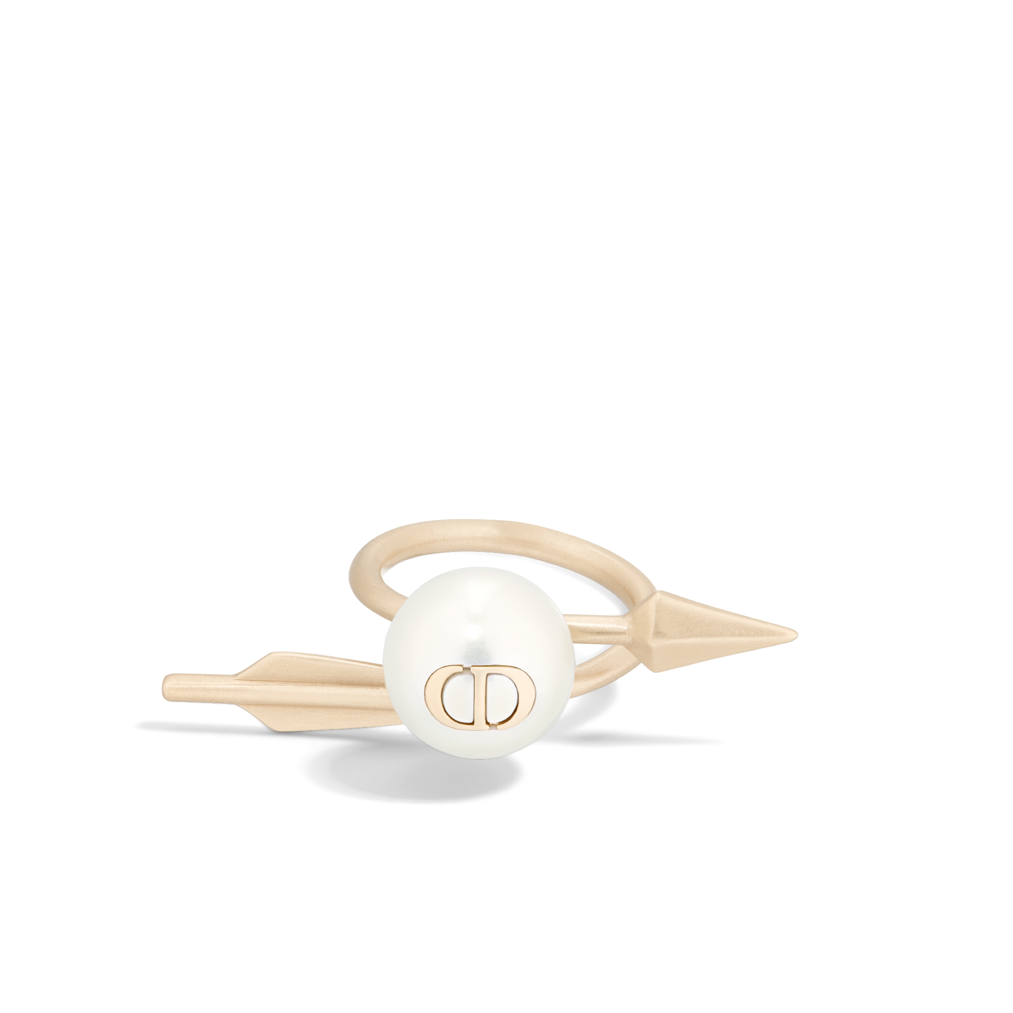 D-Vinity Ring Matte Gold-Finish Metal and White Resin Pearl | DIOR