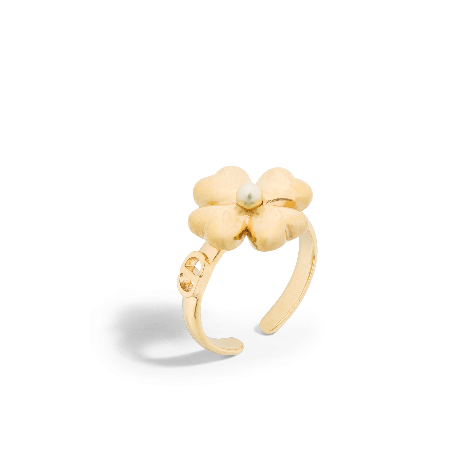 Lucky Dior Ring Gold-Finish Metal and White Resin Pearl | DIOR
