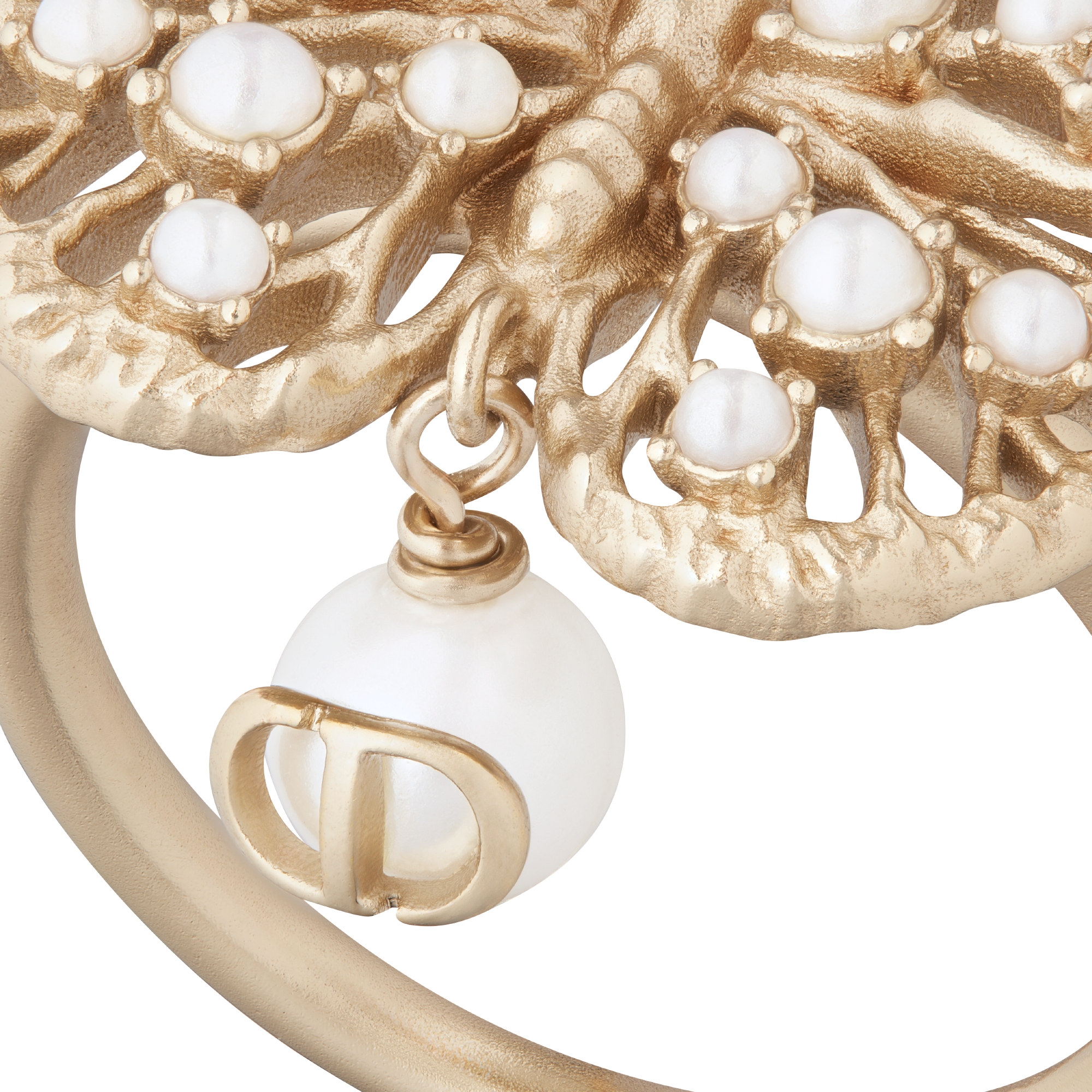 Toile de Jouy Papillon-ring Metaal met matgoudkleurige afwerking en ...