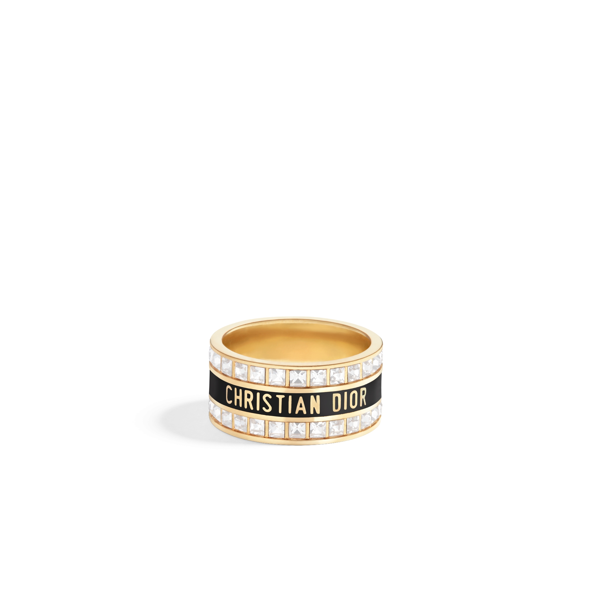 Dior Night Code Ring Gold-Finish Metal, White Crystals and Black ...
