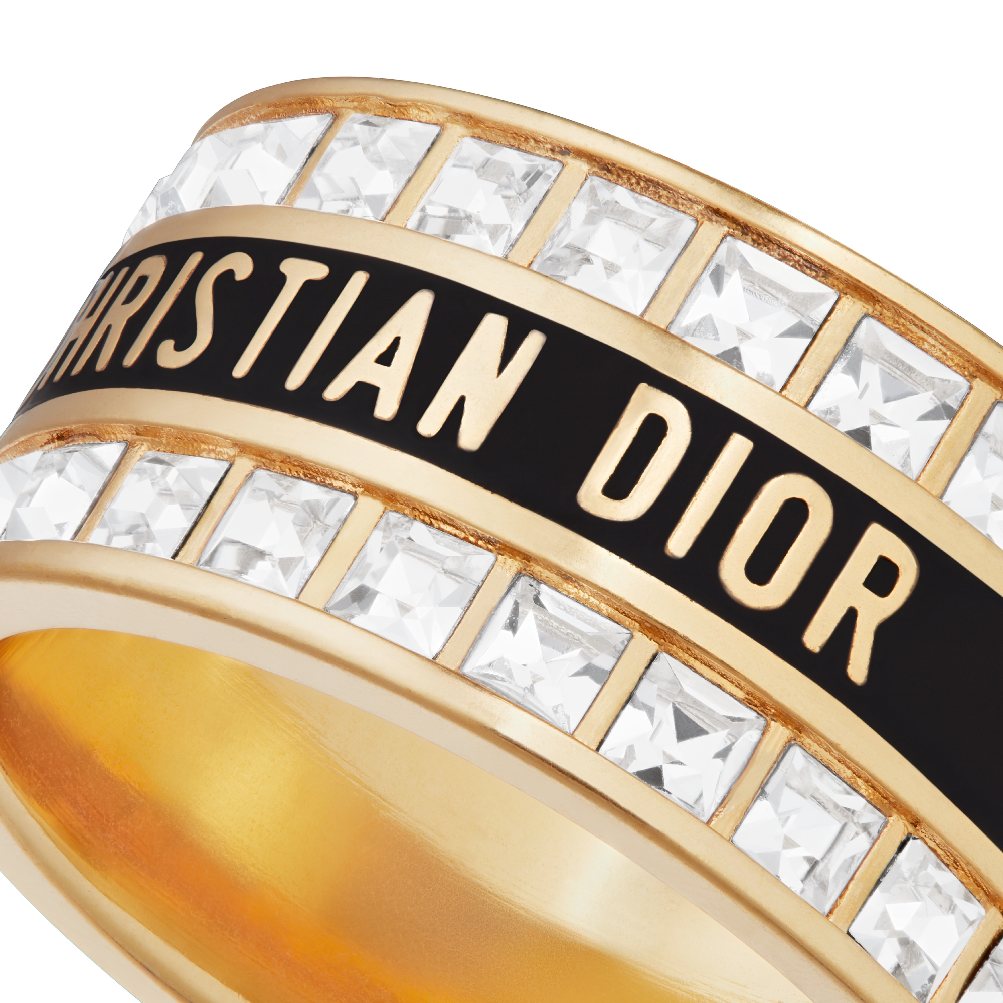 Dior Night Code Ring Gold-Finish Metal, White Crystals and Black ...